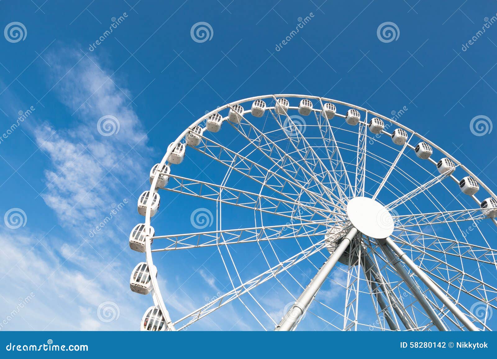 White Ferris Wheel Against Blue Background Stock Photo - Image of ...