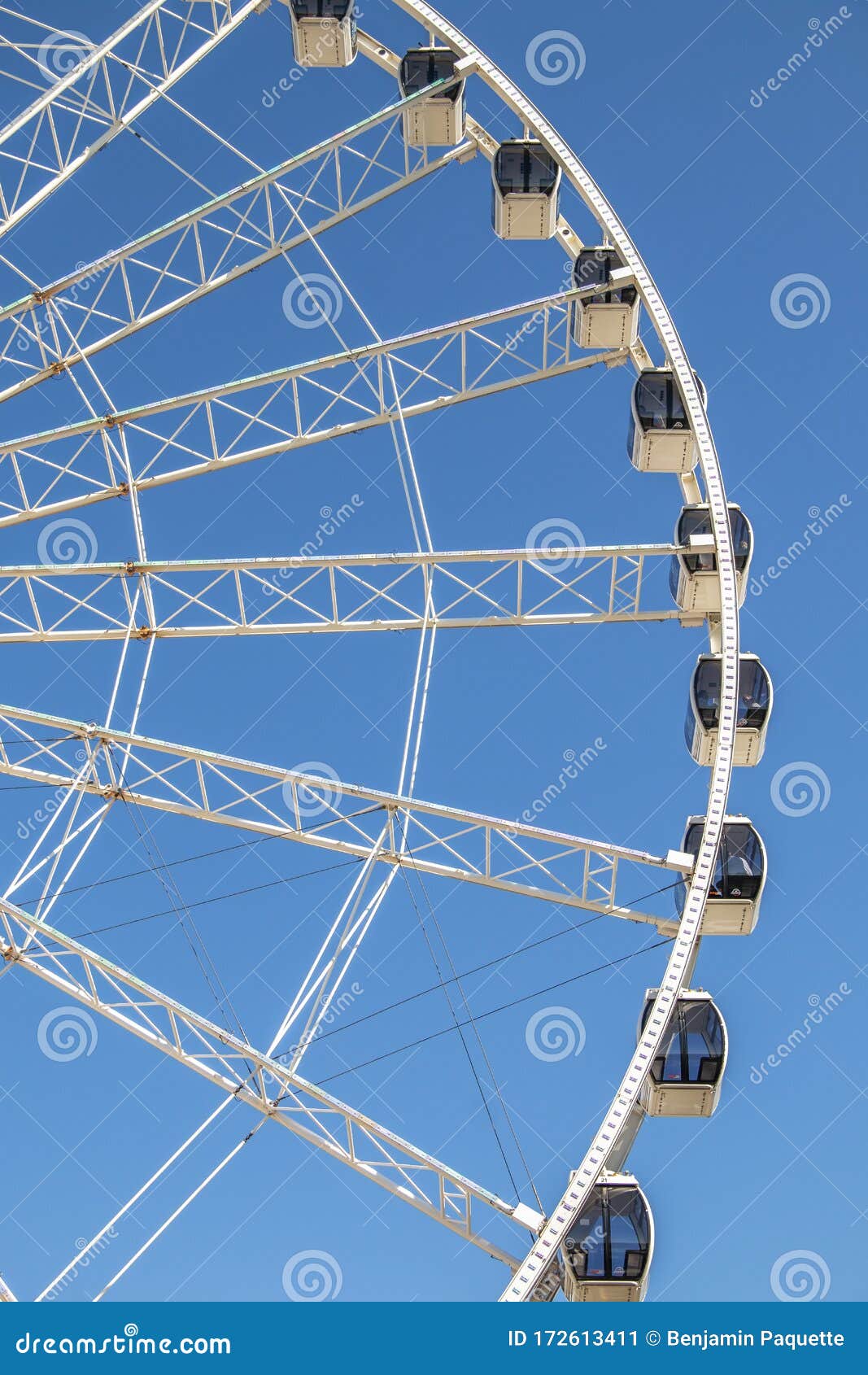 White Ferris Wheel in a Blue Sky Stock Image - Image of white, ferris ...
