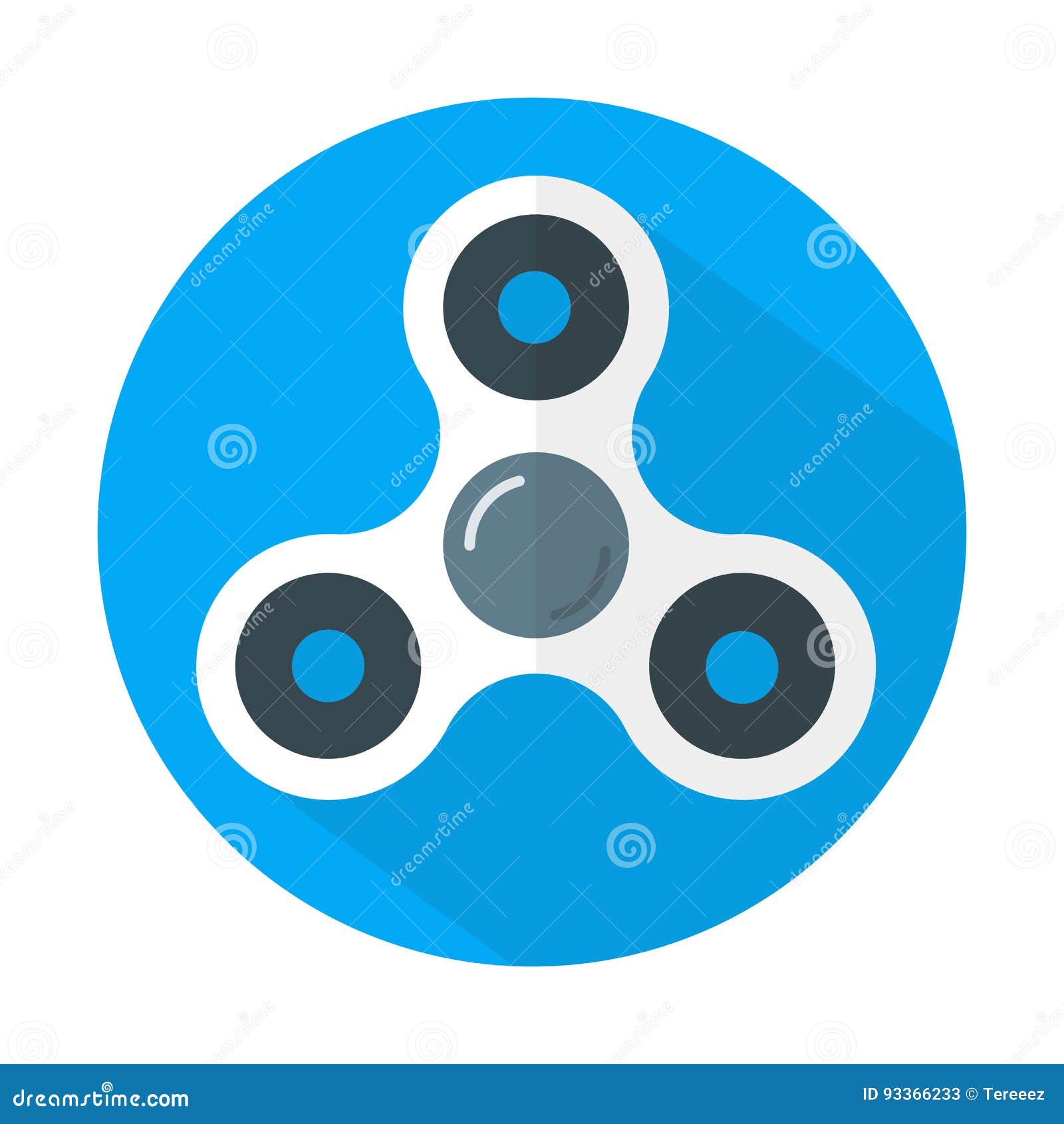 White Fidget Spinner Icon Flat Style Vector Isolated Stock Vector ...
