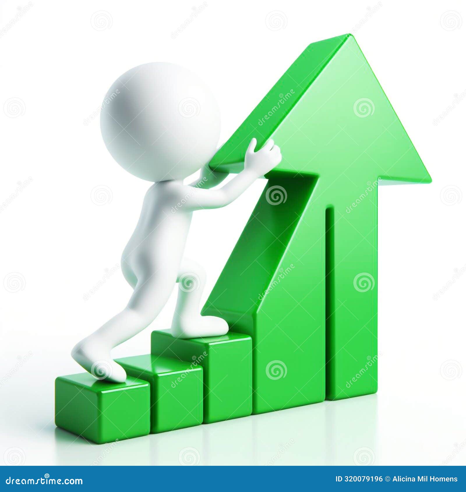 White Figure Illustration Next To the Upward Arrow in a Sign of ...