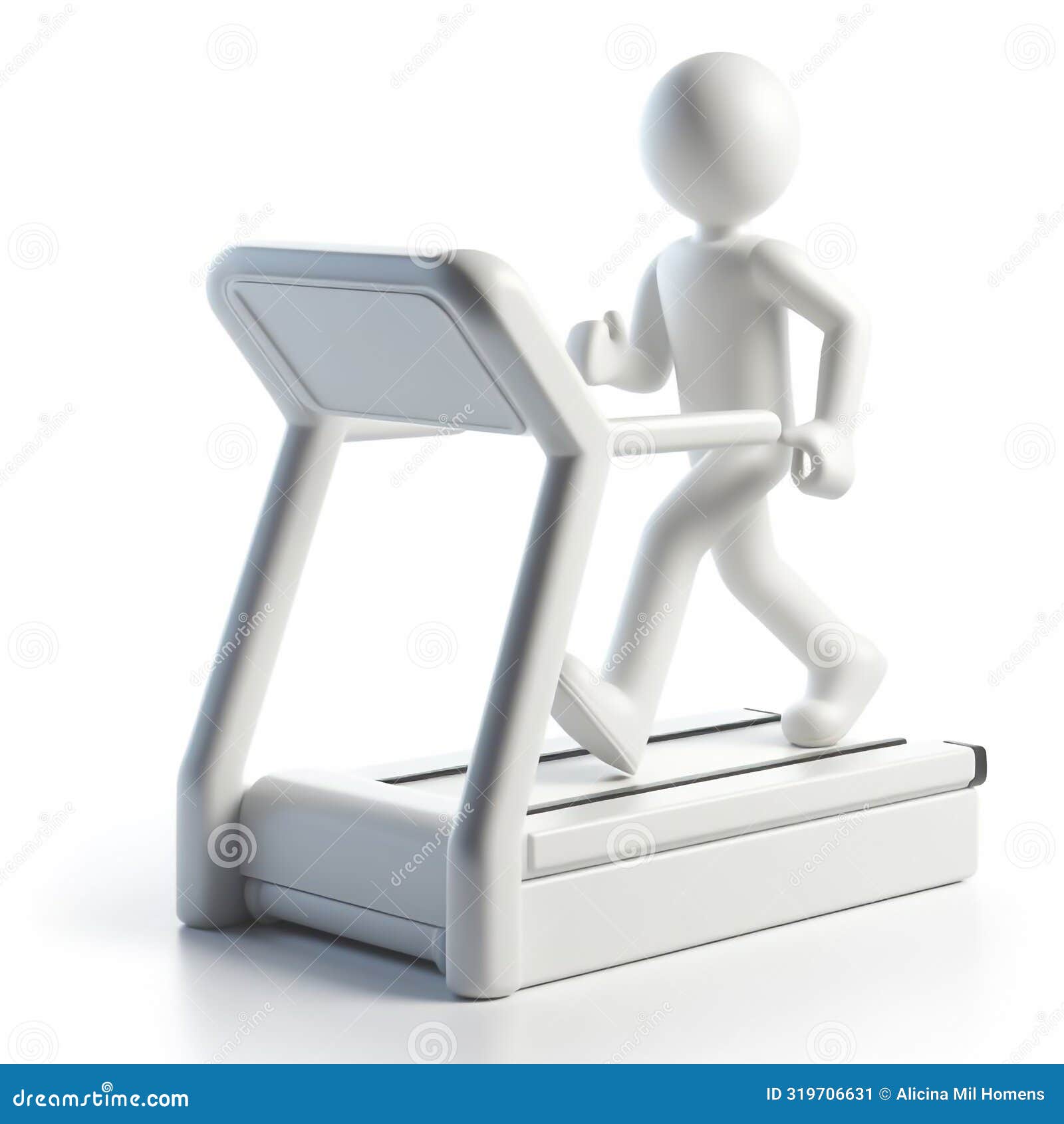White Figure Illustration Practicing Physical Exercise on an Electric ...