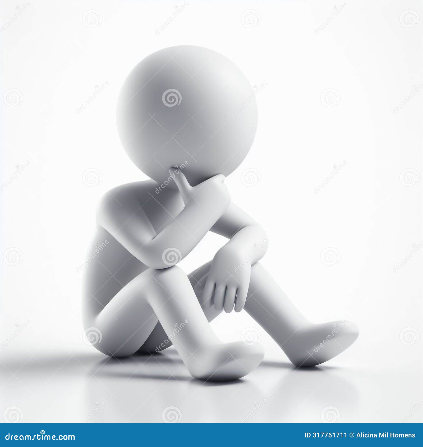 White 3D Figure Greeted A Robot On White Background. AI Generated ...