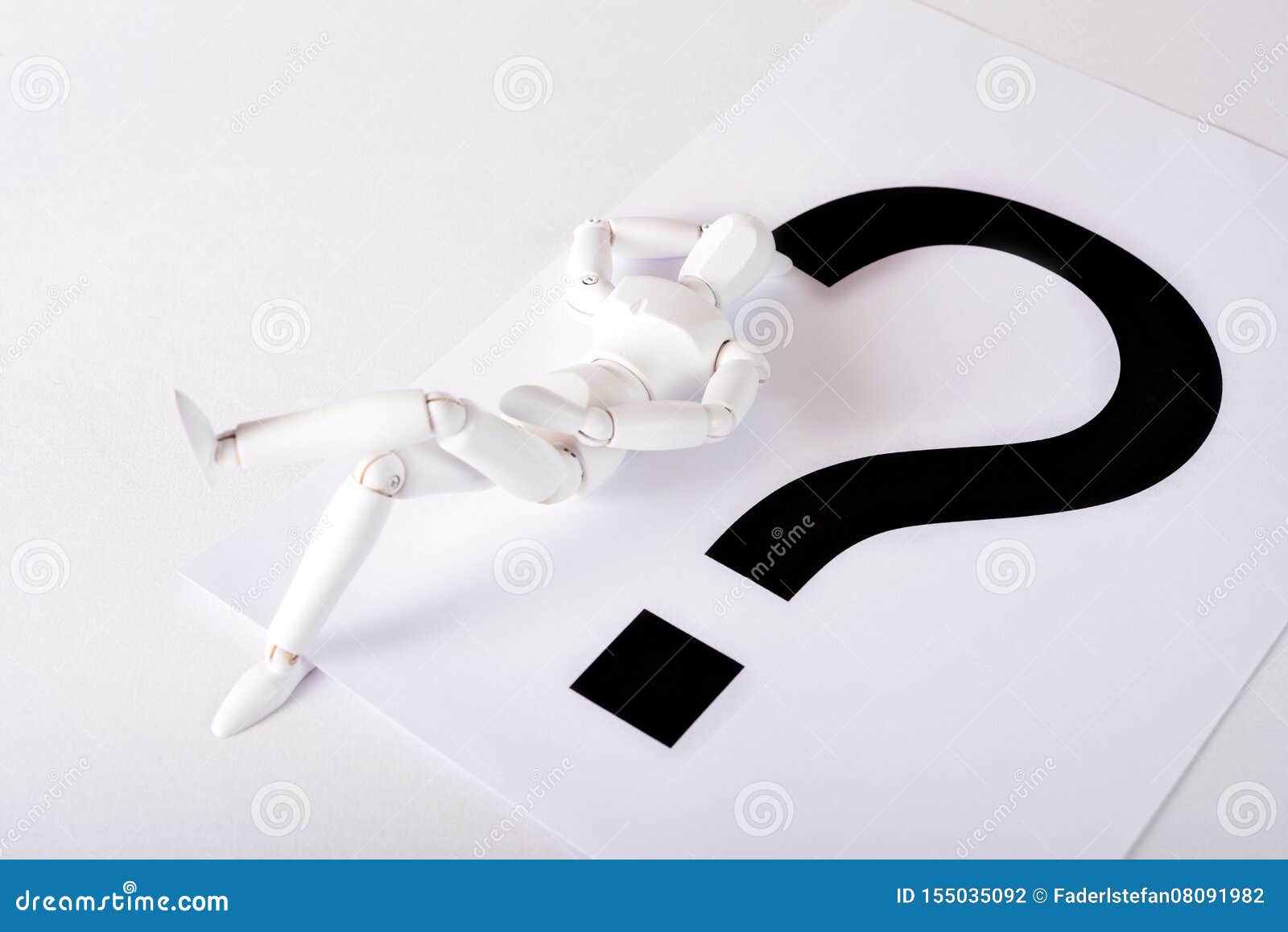 White Figure with a Leaf Question Mark Stock Photo - Image of choice ...