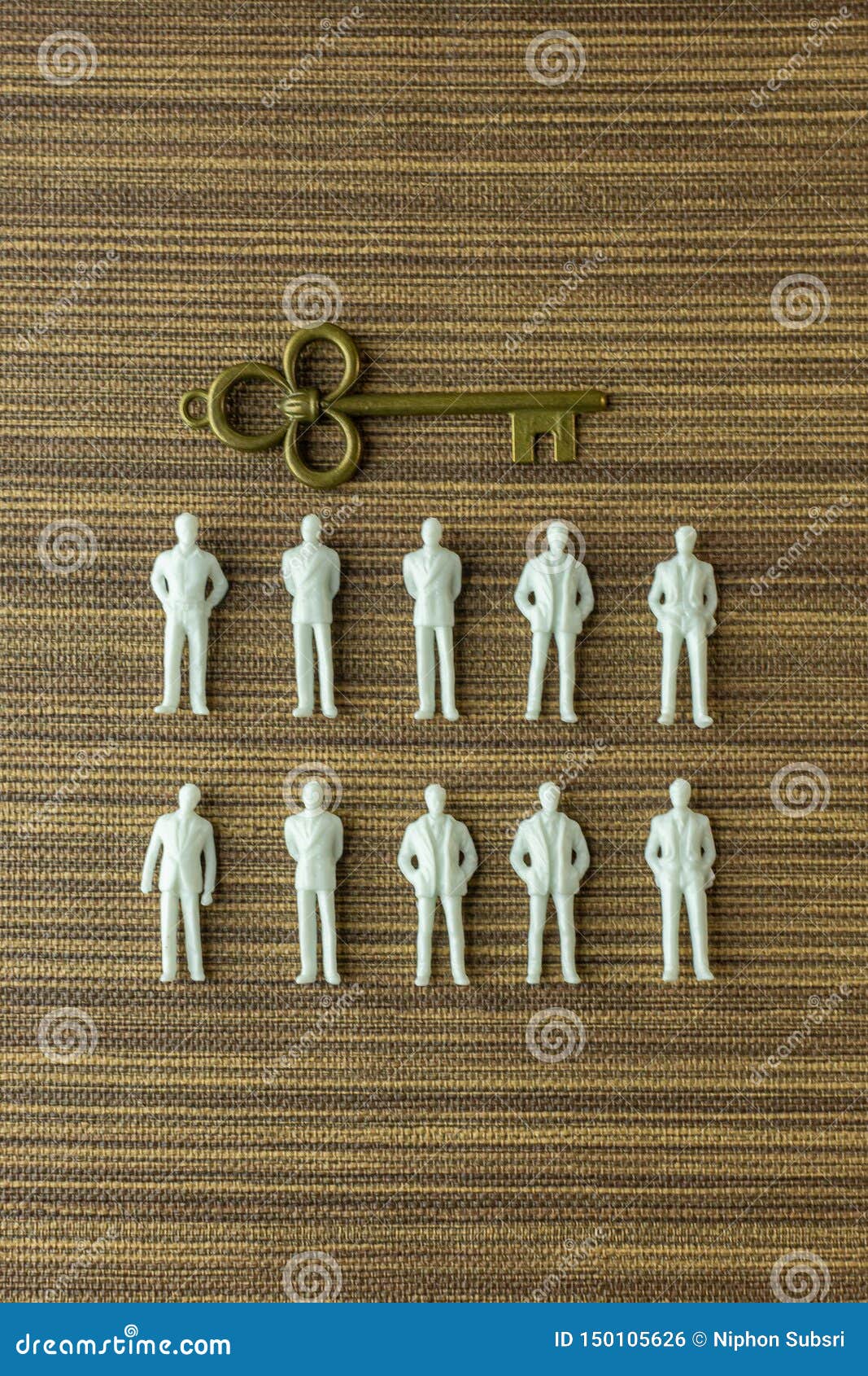White Figure Miniature on Wood for Business Content Stock Photo - Image ...