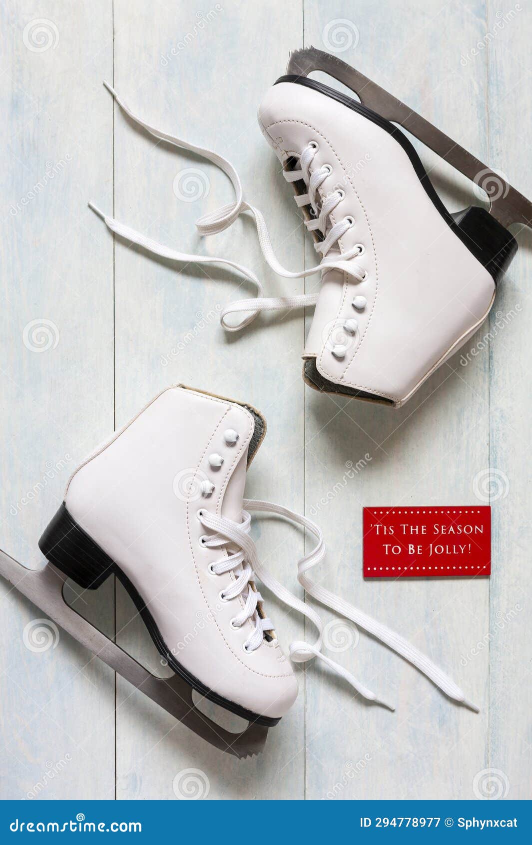 White Figure Skates on the Blue Light Background Stock Image - Image of ...