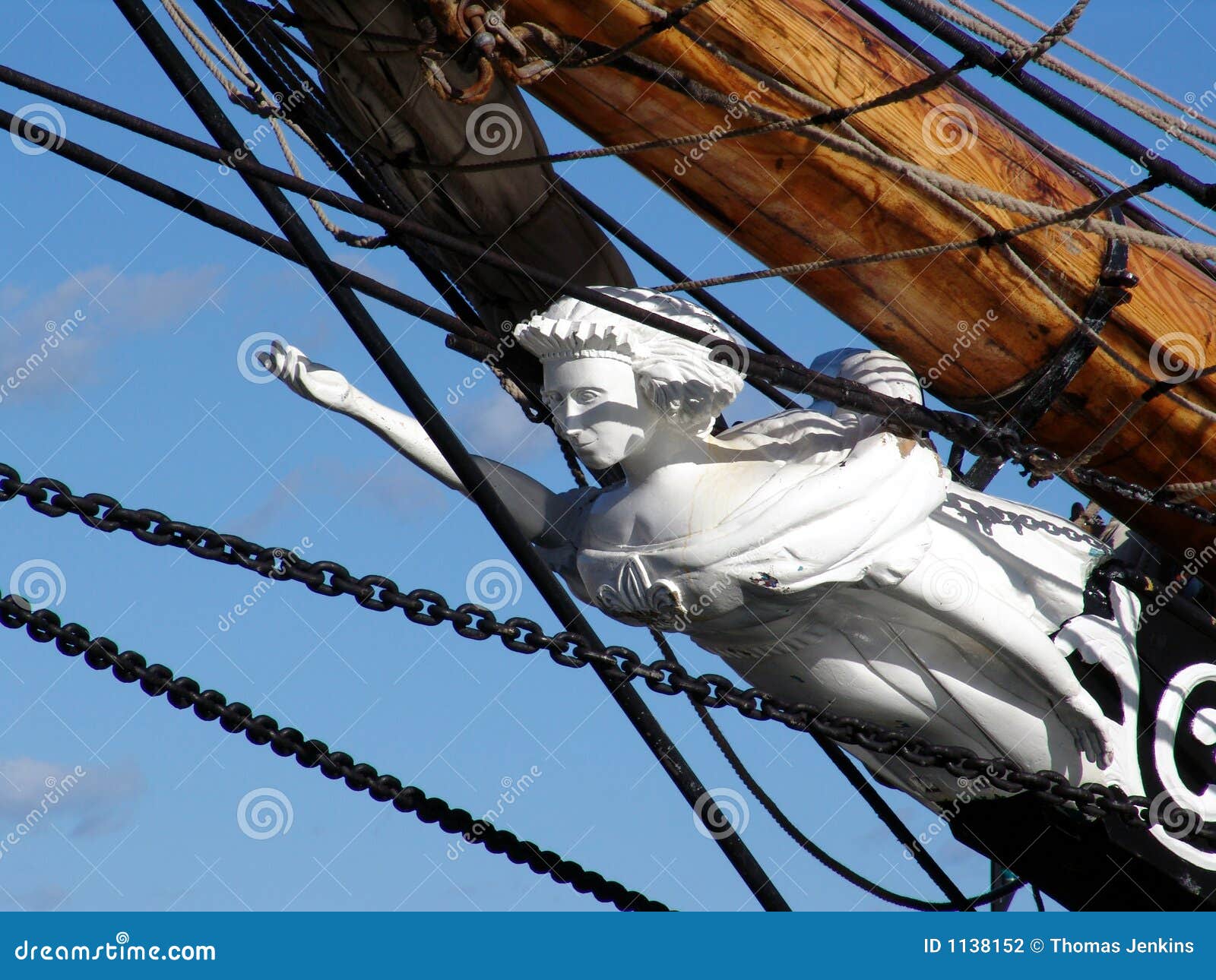 White Figurehead on Tallship Stock Photo - Image of figurehead, white ...