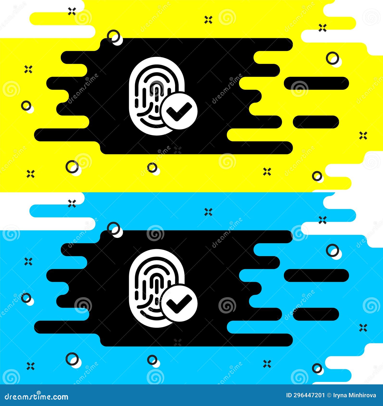 White Fingerprint Icon Isolated on Black Background. ID App Icon ...