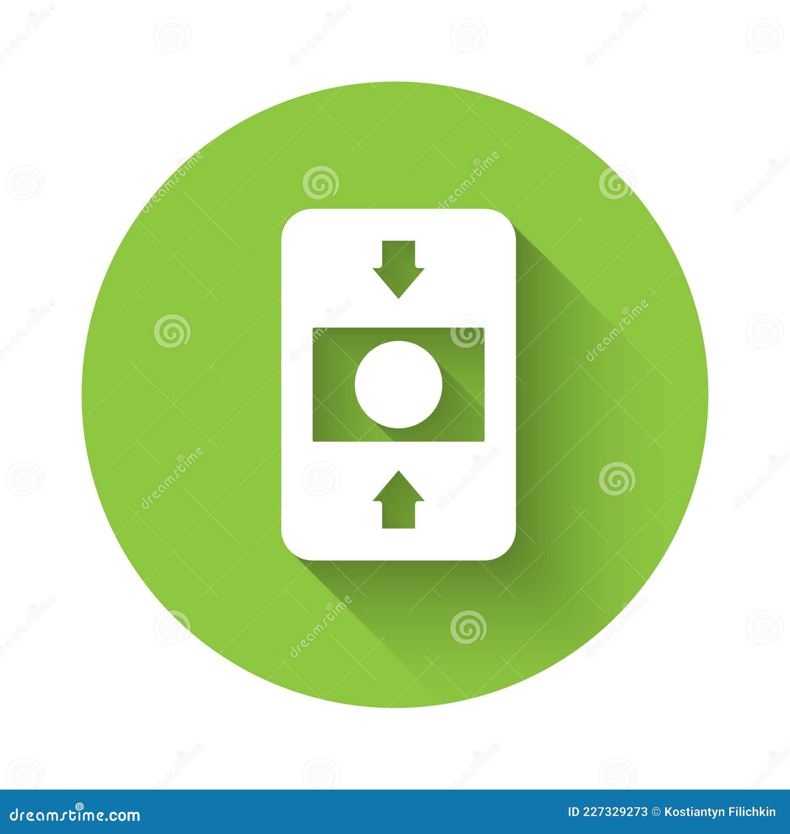 White Fire Alarm System Icon Isolated with Long Shadow Background. Pull ...