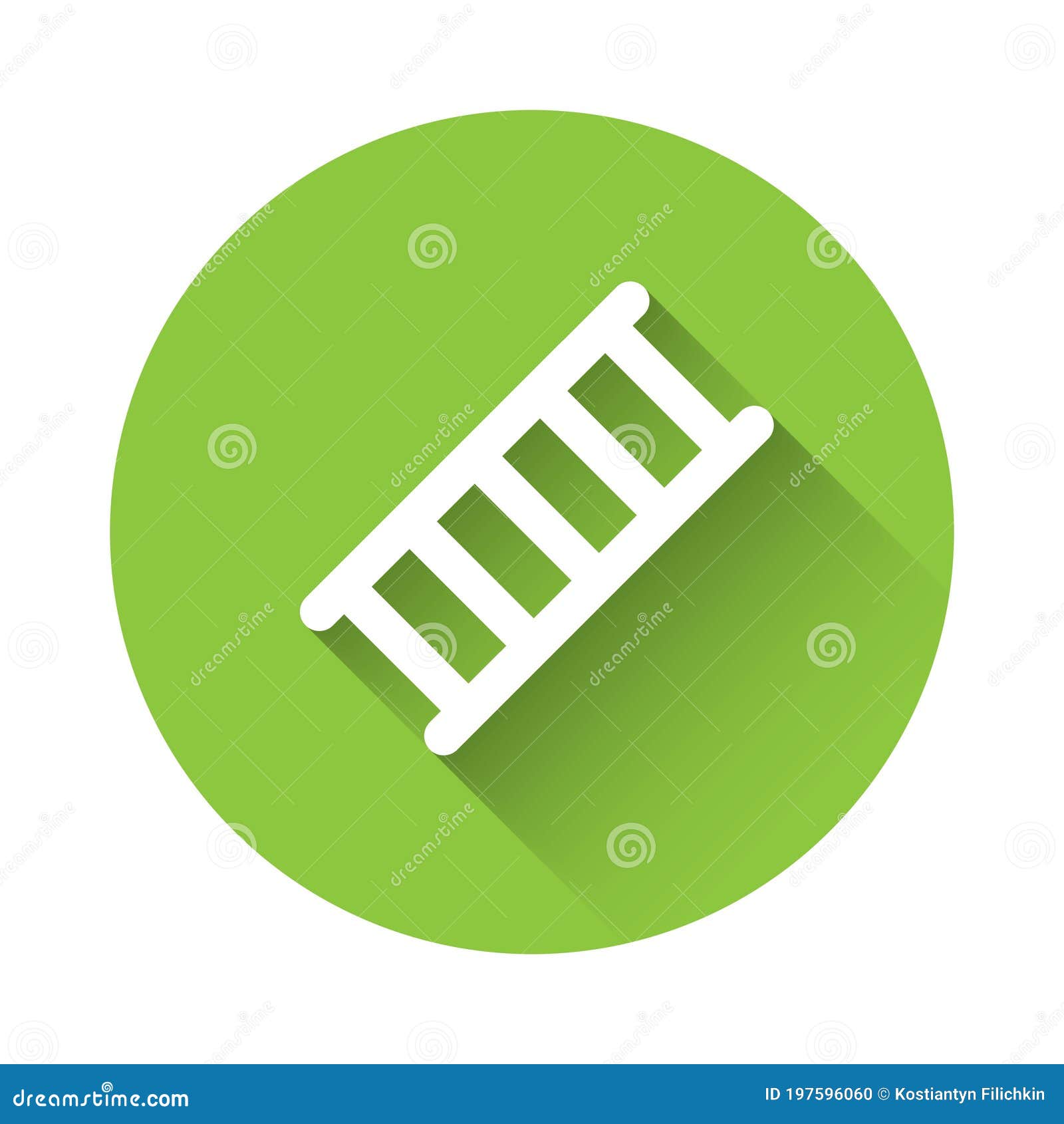 White Fire Escape Icon Isolated with Long Shadow. Pompier Ladder ...