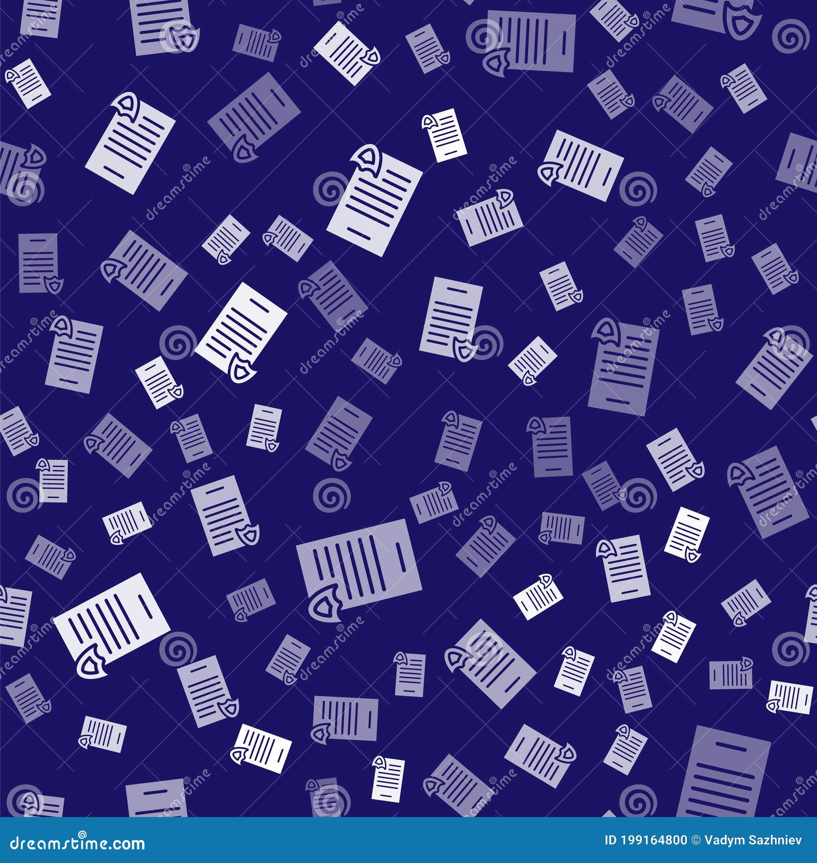 White Firearms License Certificate Icon Isolated Seamless Pattern on ...