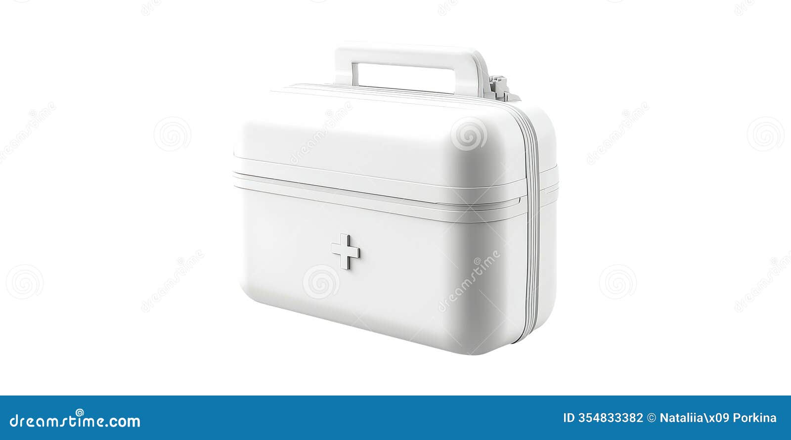 White First Aid Kit Box with Handle Isolated on Transparent Background ...