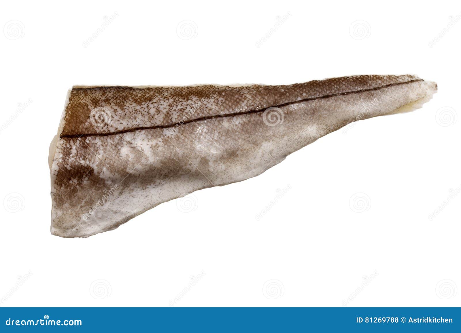 White Fish Fillet with the Skin Side Outwards Stock Photo - Image of ...