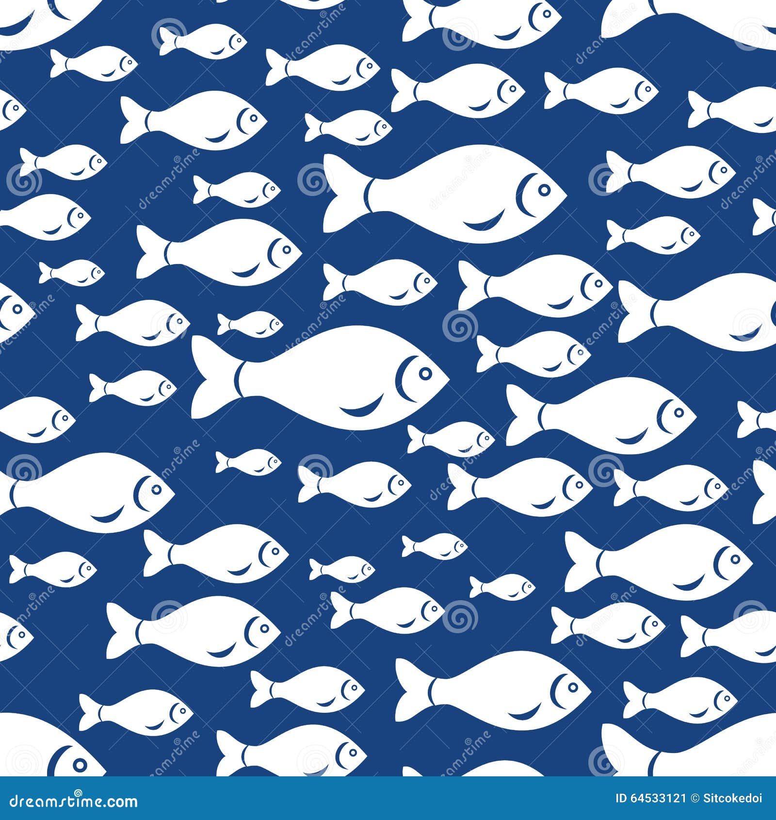 White Fish Pattern Seamless Stock Vector - Illustration of modern ...