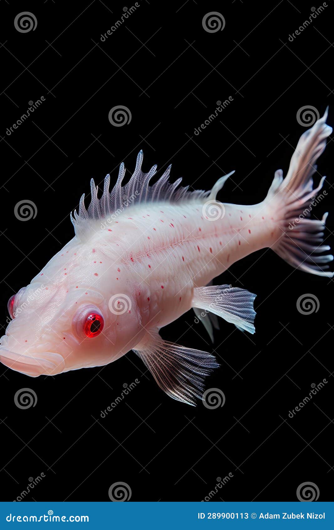 A white fish with red eyes stock illustration. Illustration of animal ...