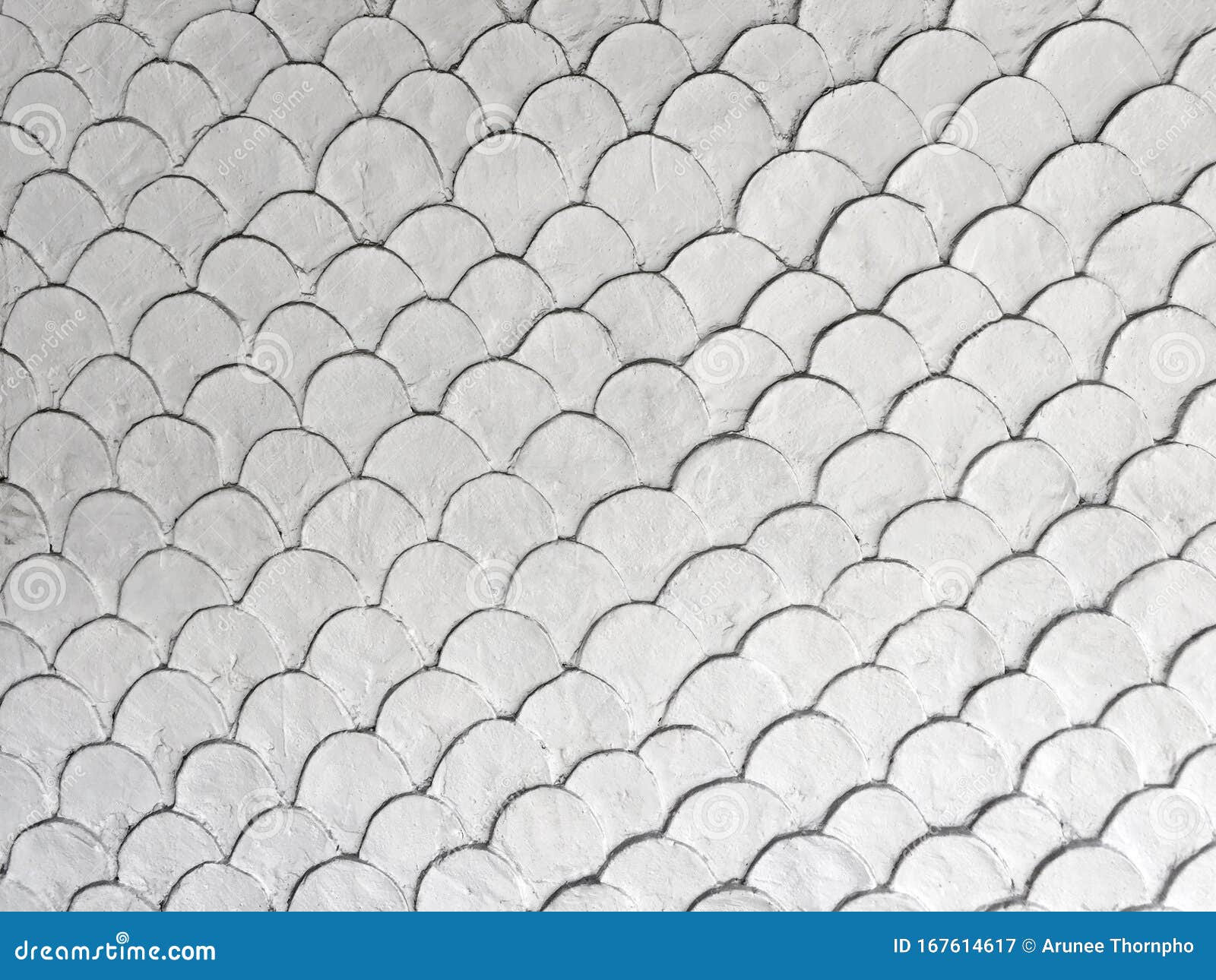 White Fish Scale Mortar Plaster Pattern of Wallpaper in Vintage Style ...