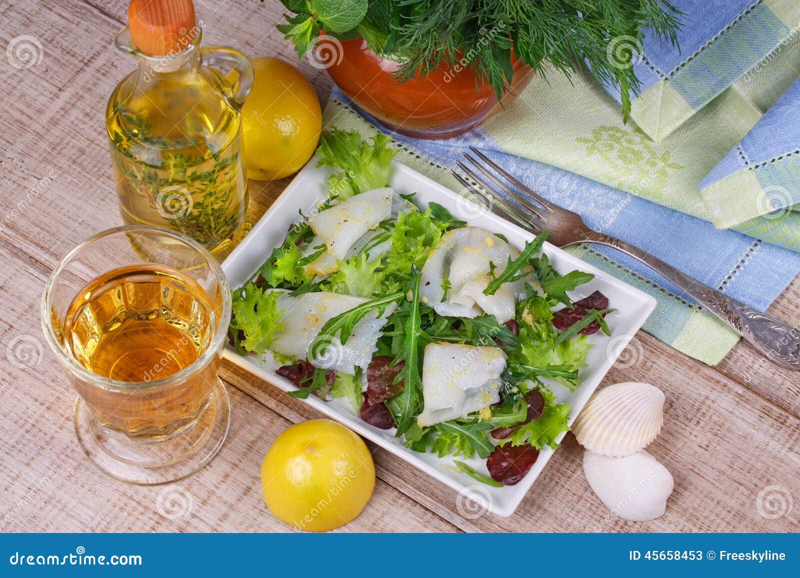 White Fish/toothfish with Salad Stock Image - Image of meal, cuisine ...
