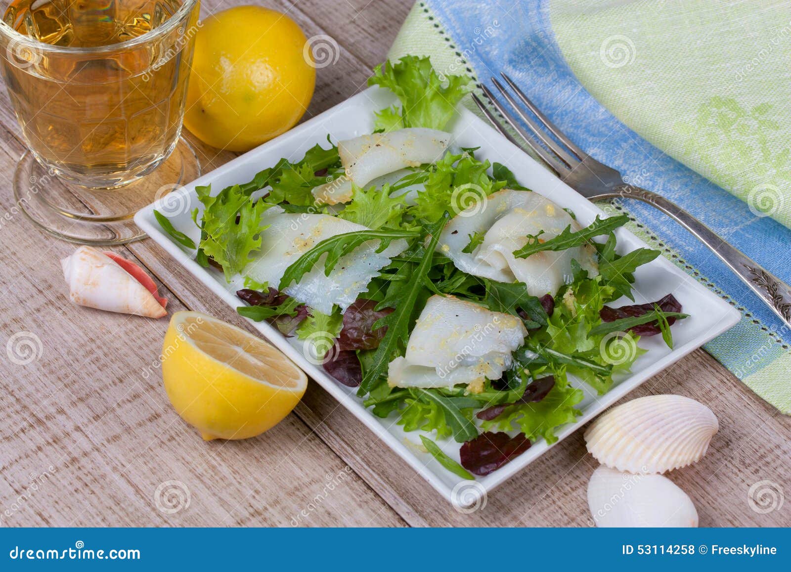 White Fish (toothfish) with Salad. Stock Photo - Image of arugula ...