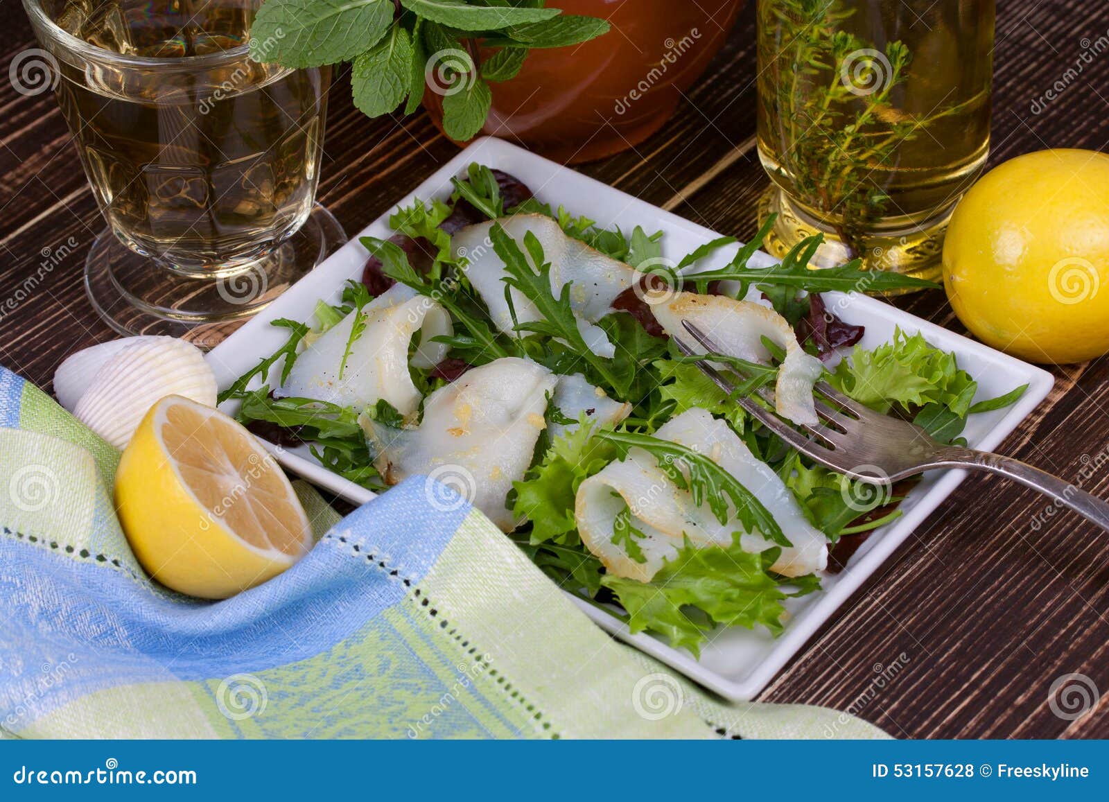 White Fish (toothfish) with Salad. Stock Photo - Image of filet, food ...