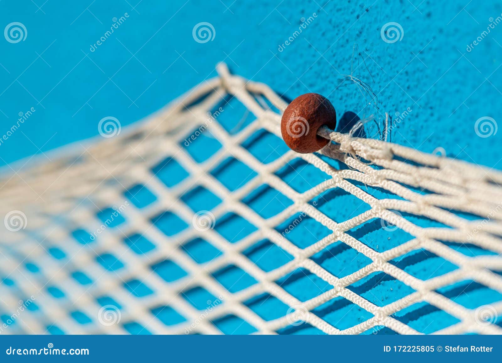 A White Fisher Net Hanging on a Blue Wall Stock Image - Image of marin ...
