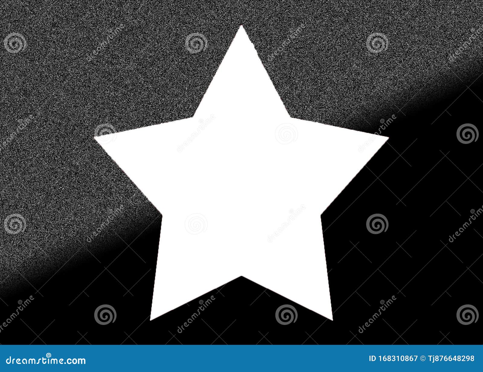 White Five Pointed Pentagram Star on Grey Black Glittering Background ...