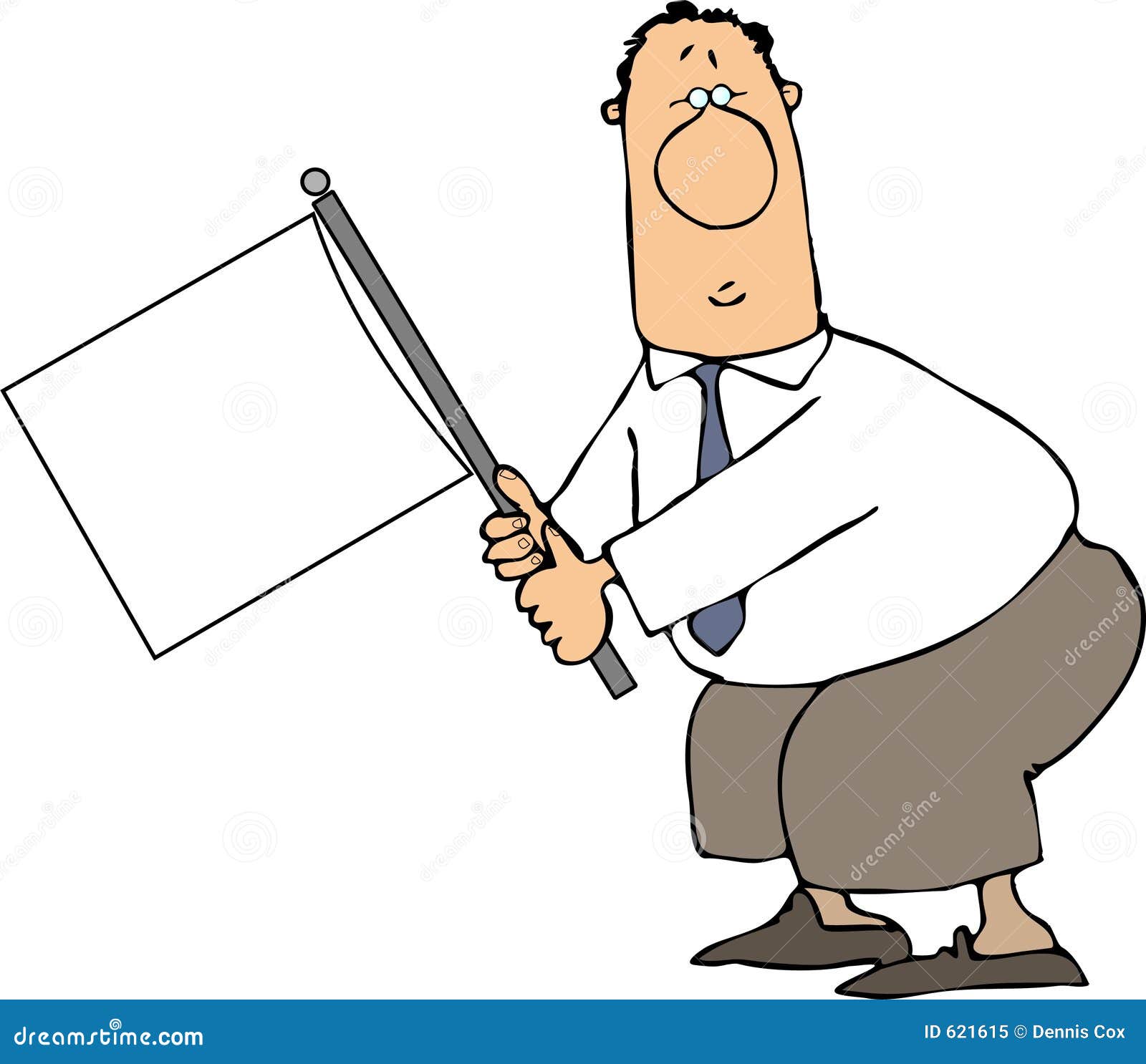 White flag stock illustration. Illustration of cartoon - 621615