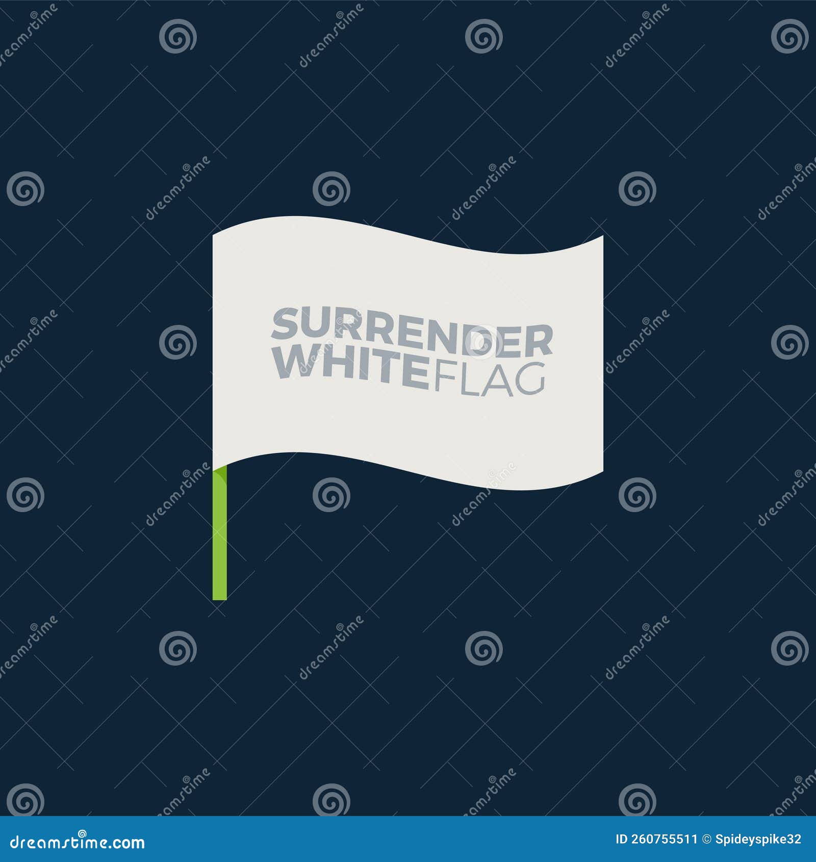 The White Flag. Isolated Vector Illustration Stock Vector ...