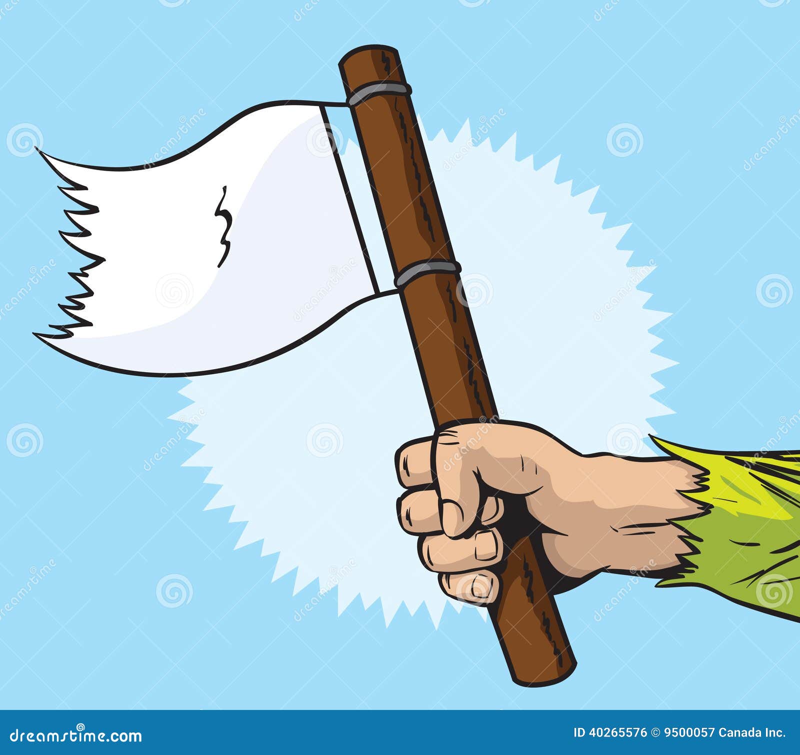 The white flag stock vector. Illustration of comic, giving - 40265576