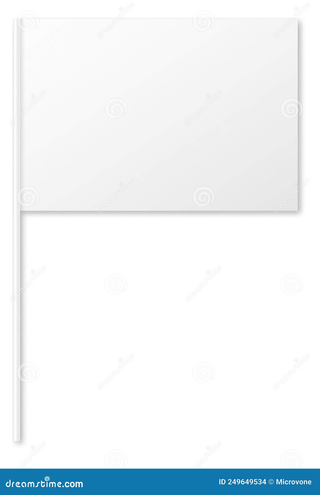 White Flag Mockup. Realistic Blank Promo Textile Stock Vector ...