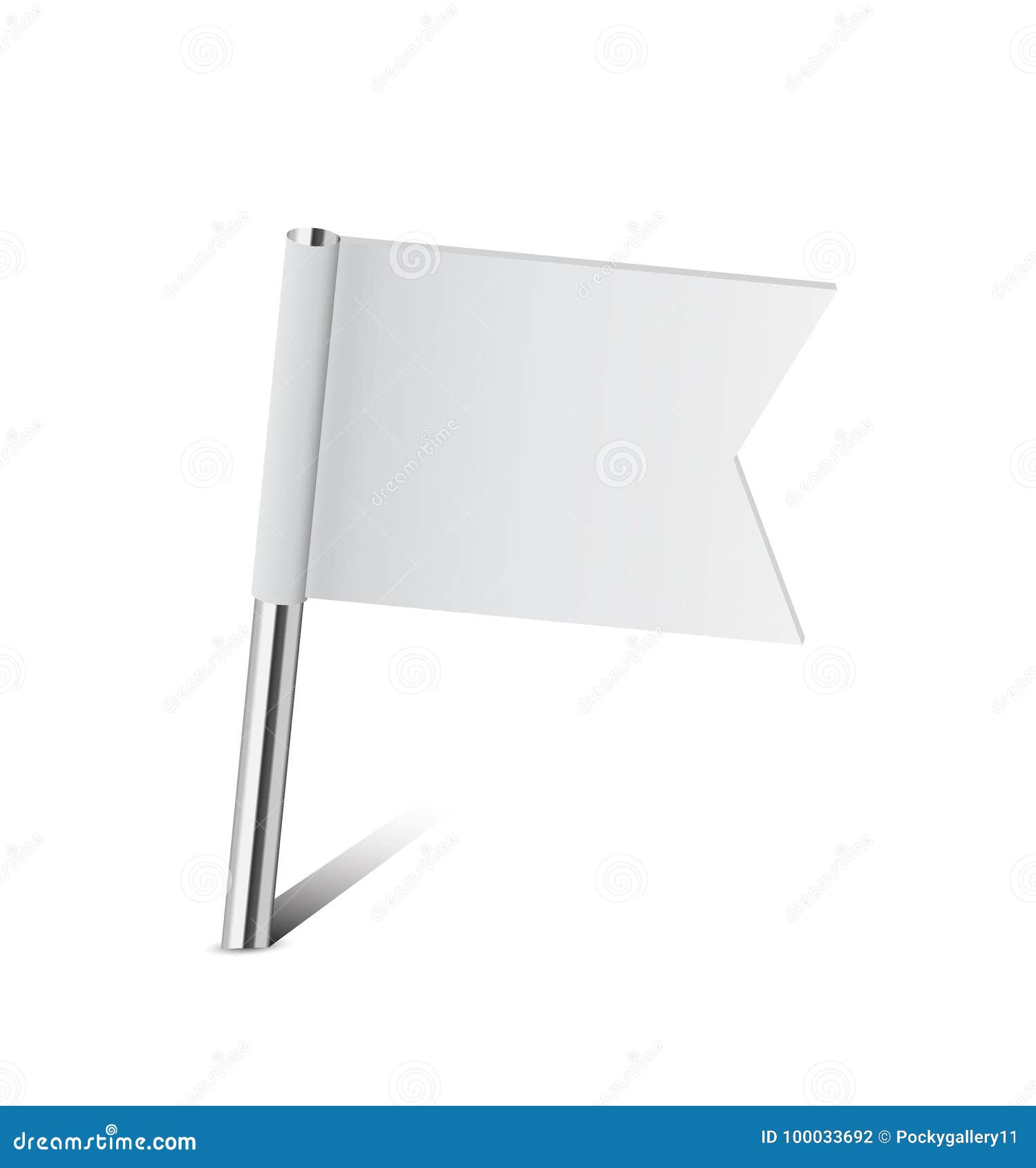 White flag pin on white stock vector. Illustration of mark - 100033692