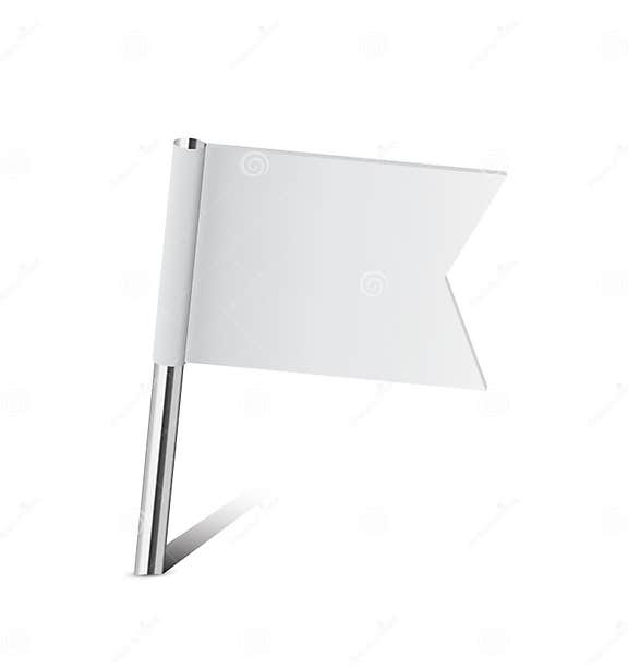 White flag pin on white stock vector. Illustration of mark - 100033692