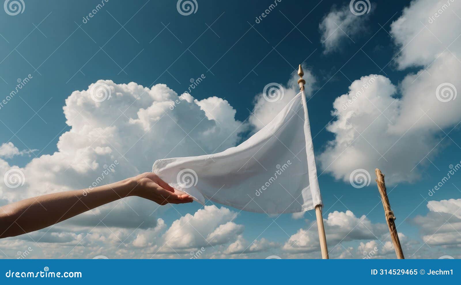 White Flag of Surrender stock illustration. Illustration of defeat ...