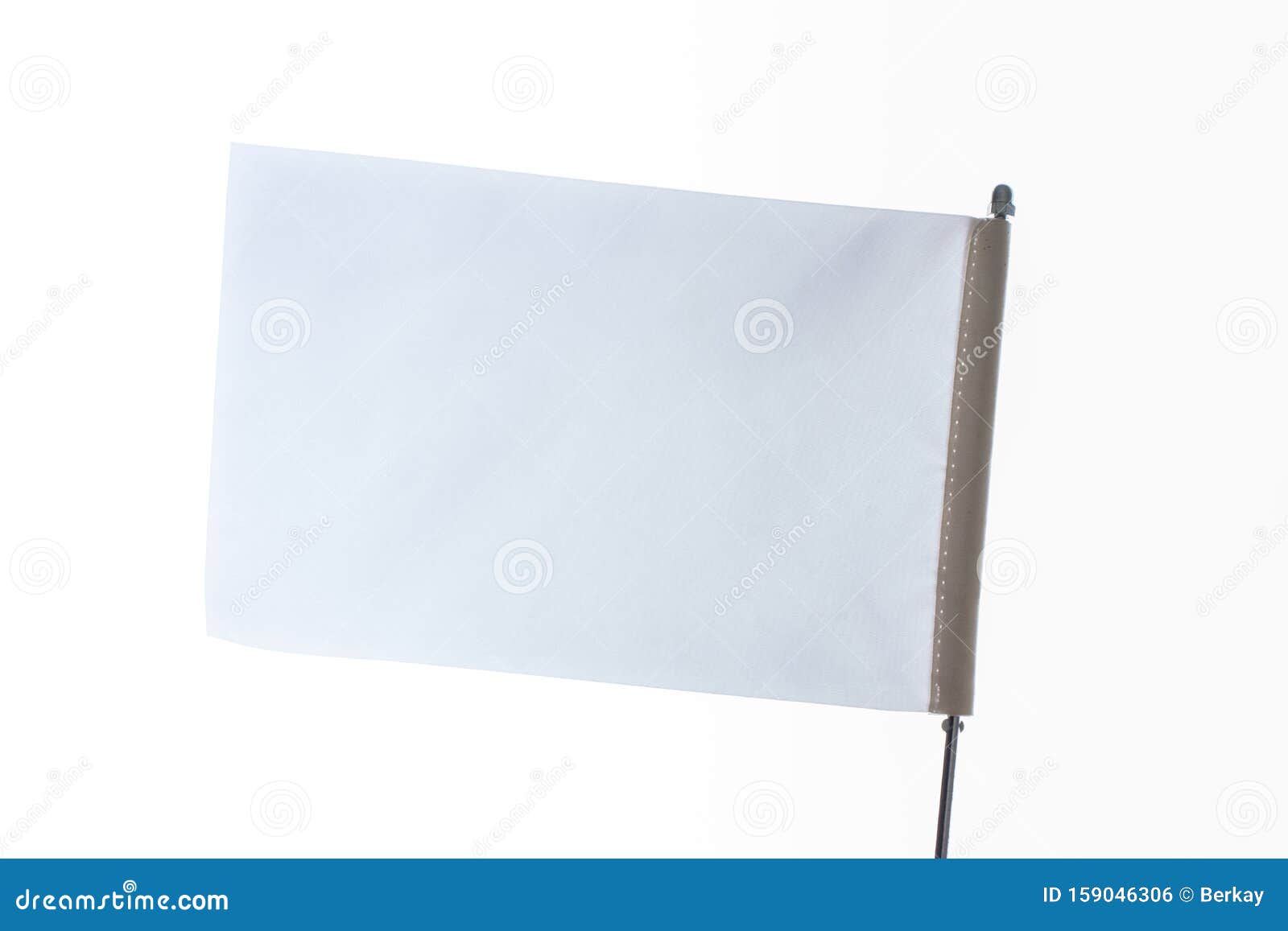 White Flag on a White Background in Display Stock Photo - Image of ...