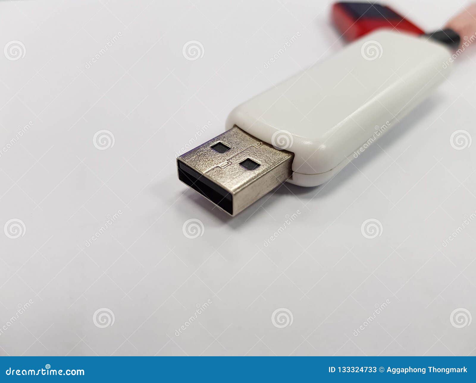 White flash drive stock image. Image of digital, stick - 133324733