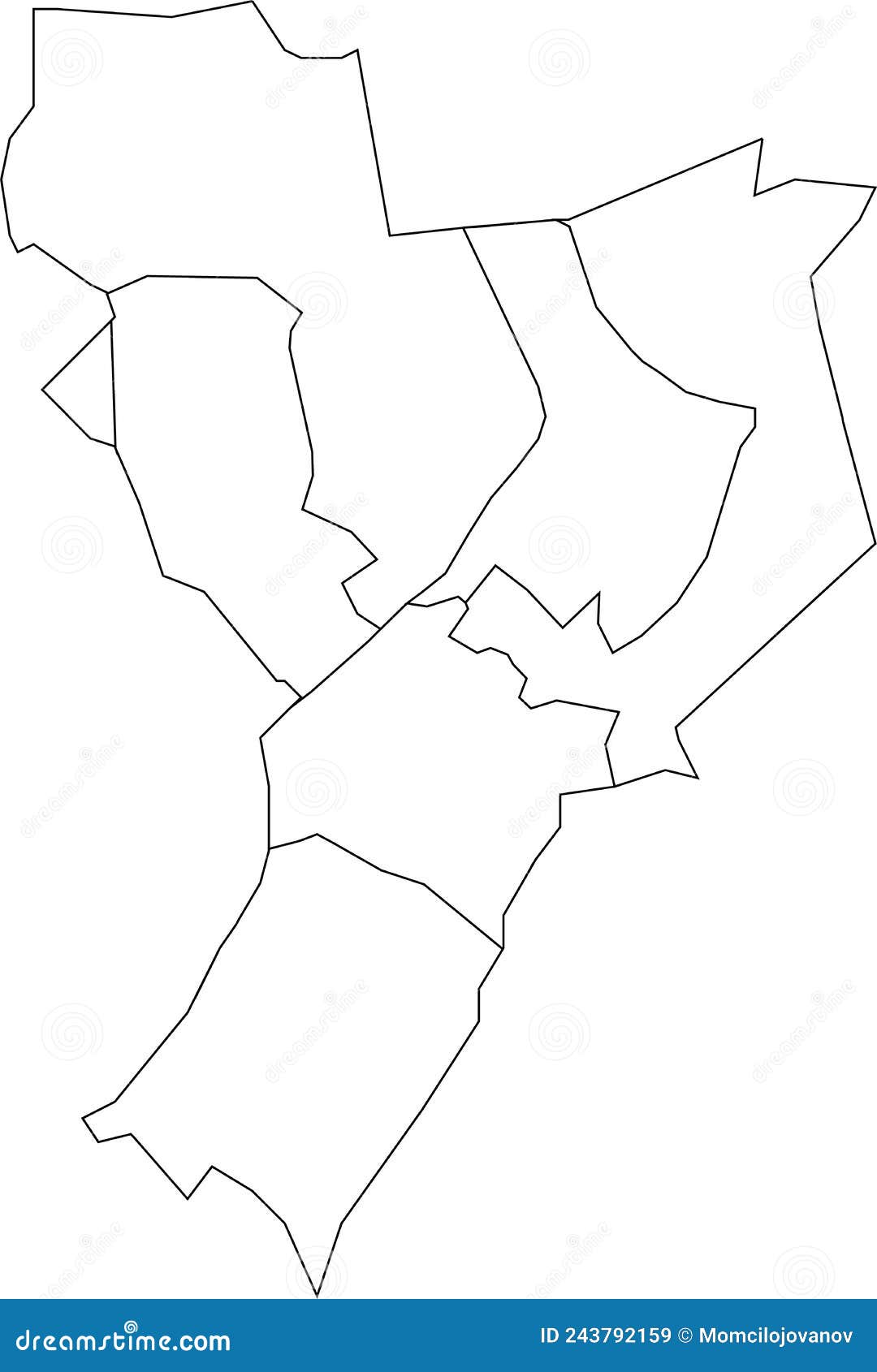 White Districts Map of VENLO, NETHERLANDS Stock Vector - Illustration ...