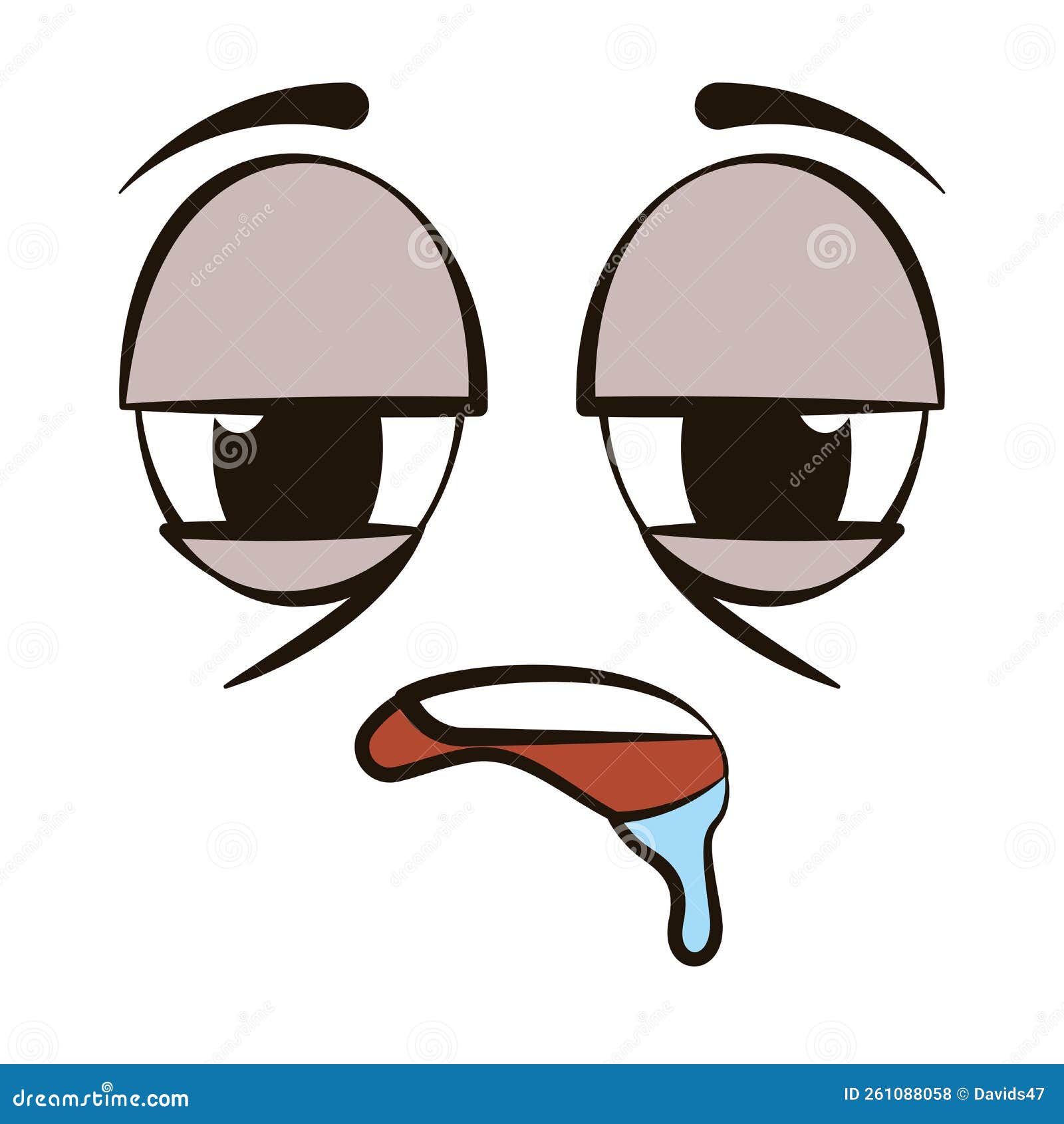 White Flat Hungry Face Expression Avatar Vector Stock Vector ...