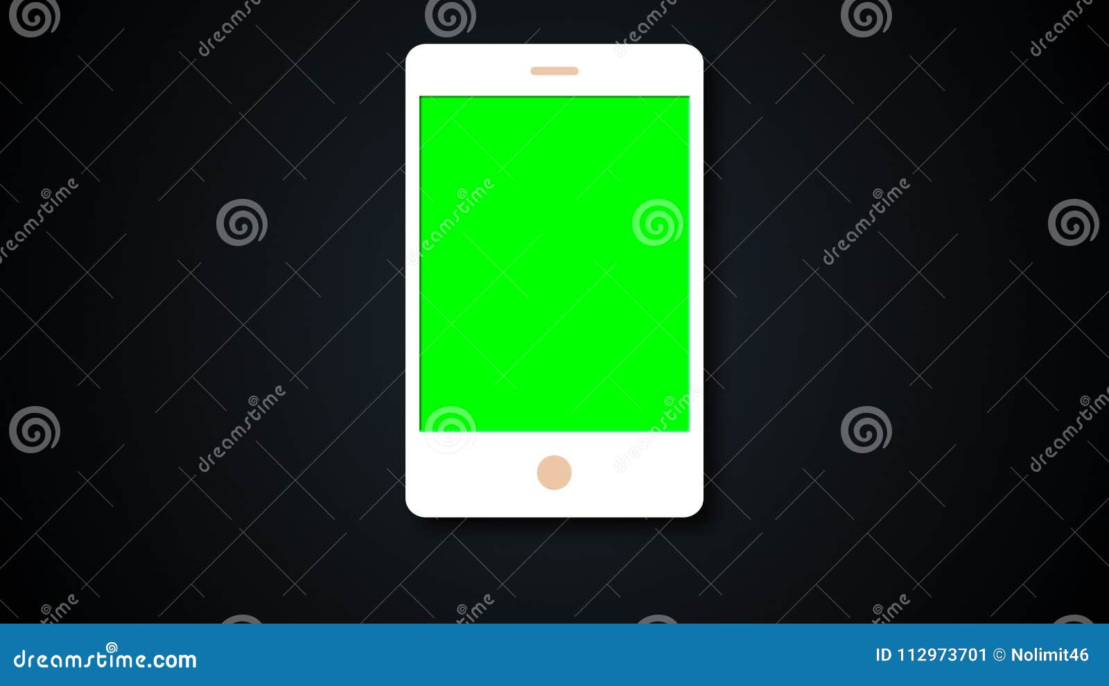 White Flat Phone White Screen with Chroma Key, Modern Smartphone Design ...