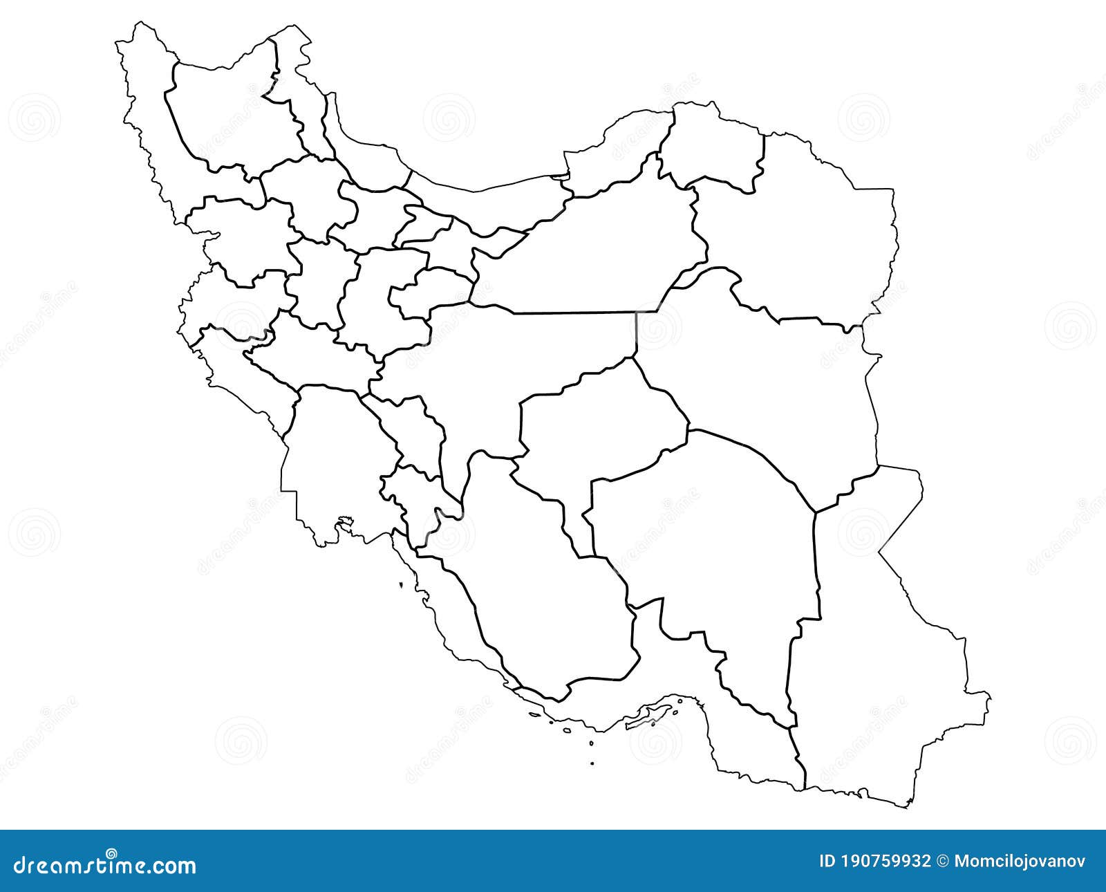 Map Of Iranian Provinces Cartoon Vector | CartoonDealer.com #190759923