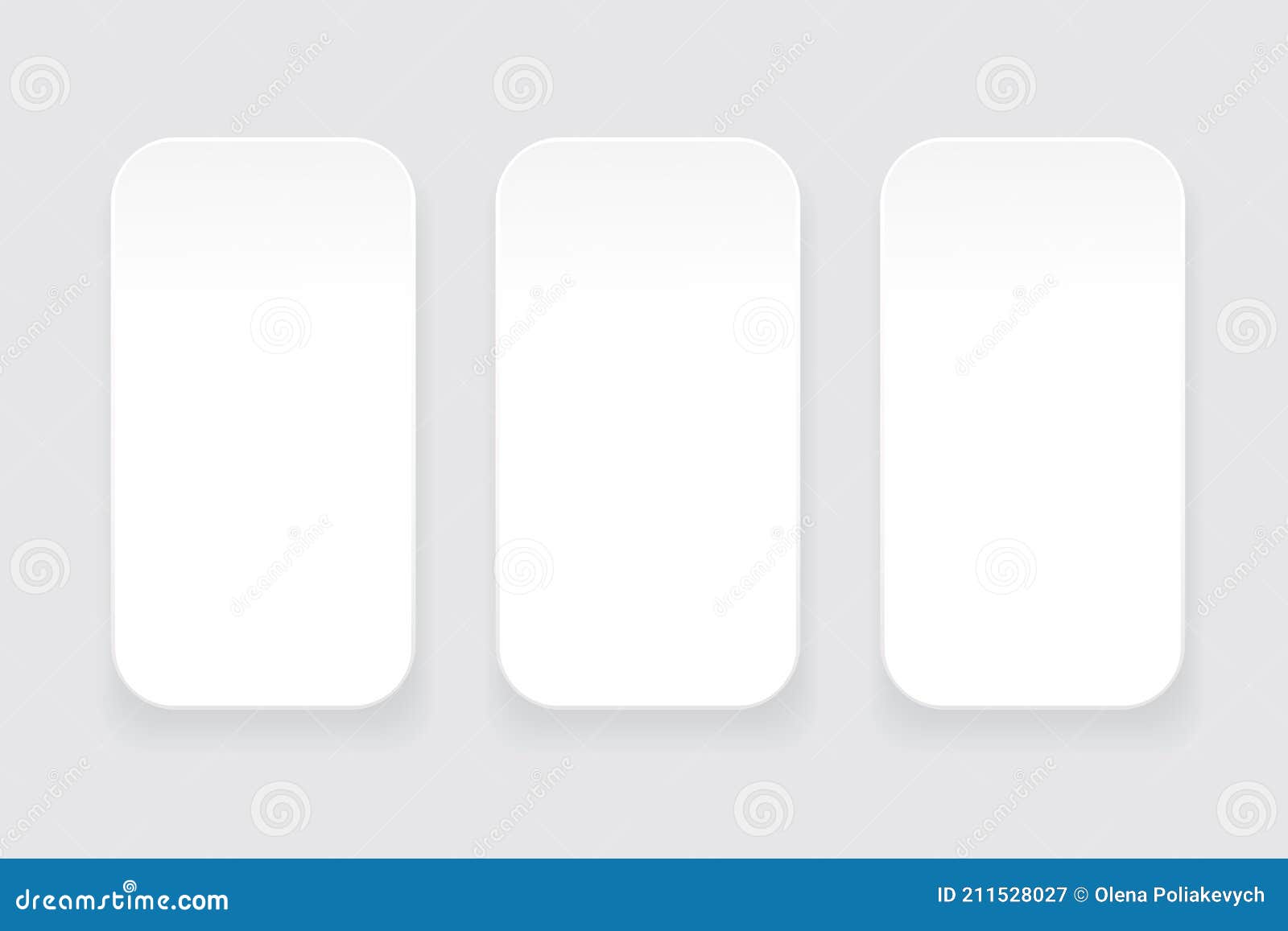 White Flat Rectangles. Rectangles with Round Corners Stock Vector ...