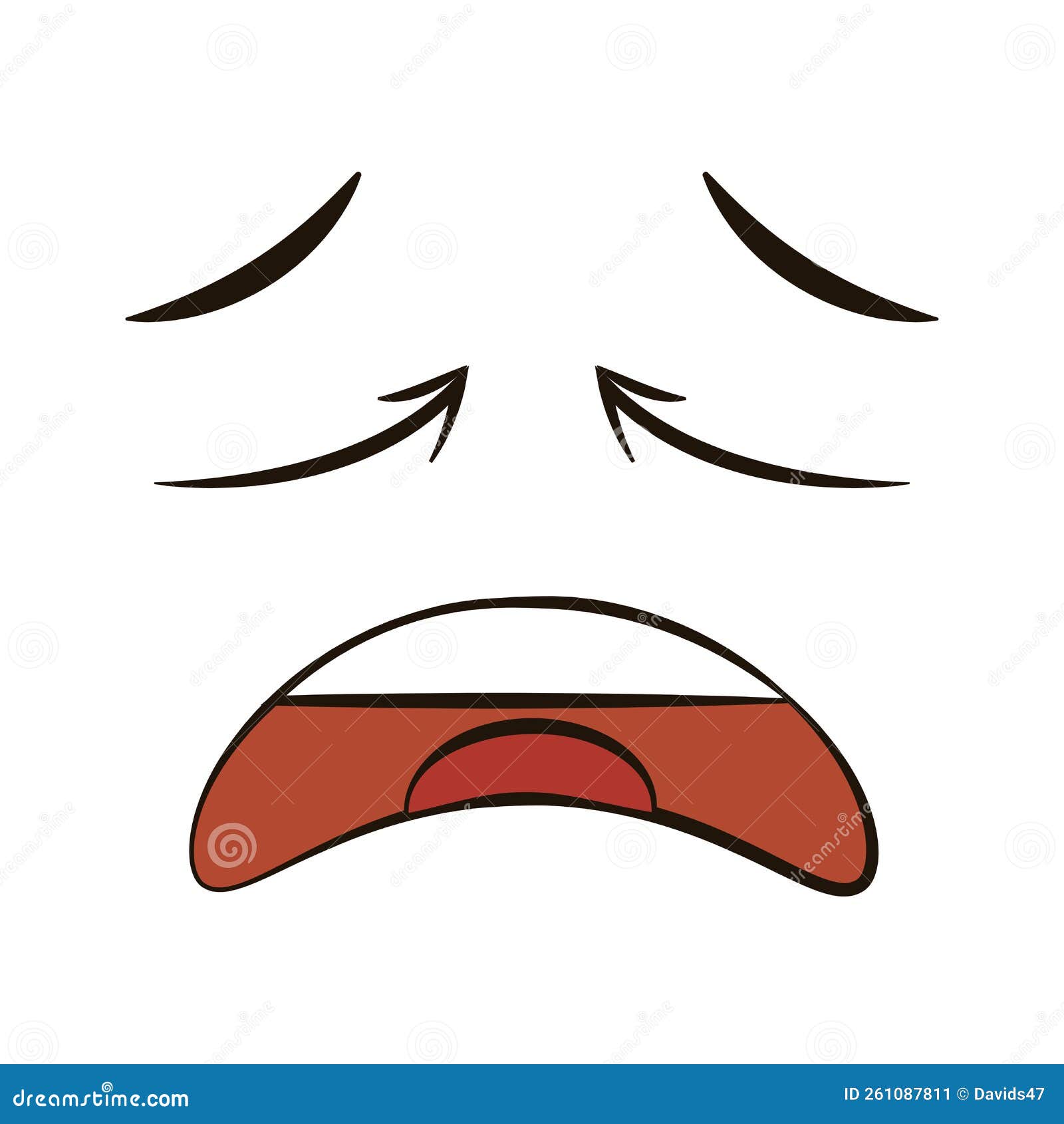 White Flat Sad Face Expression Avatar Vector Stock Vector ...