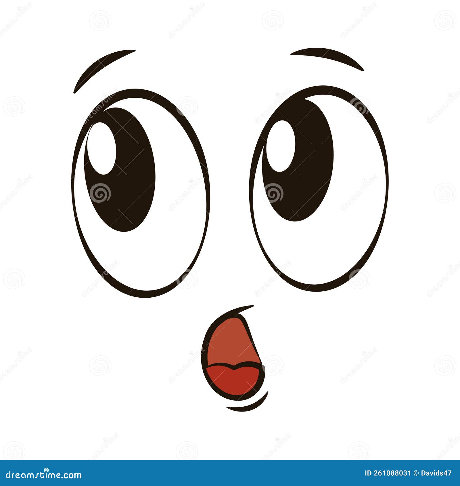 White Flat Surprised Face Avatar Expression Vector Stock Vector ...