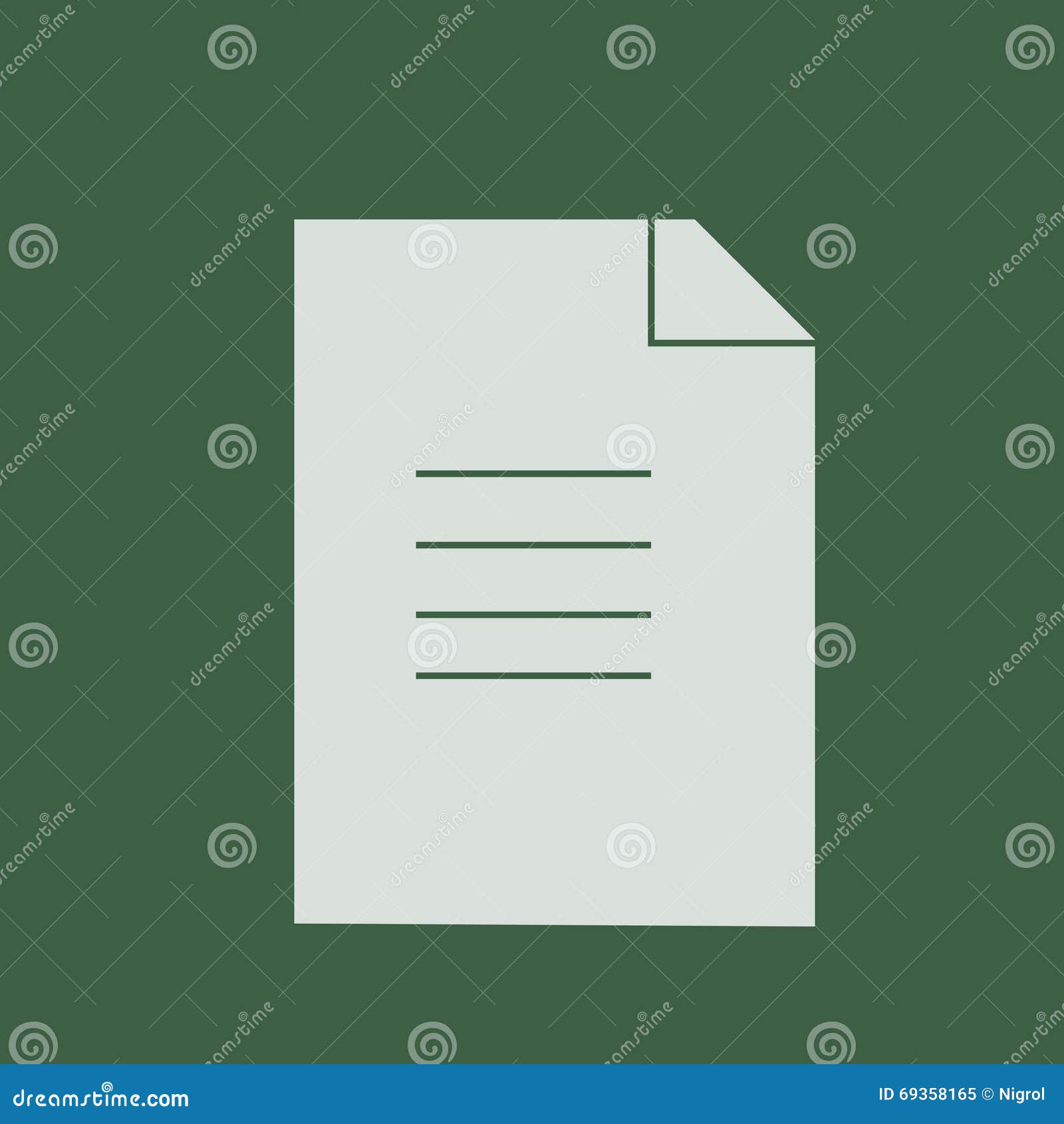 White Flat Vector Document Icon (Illustration) Stock Illustration ...