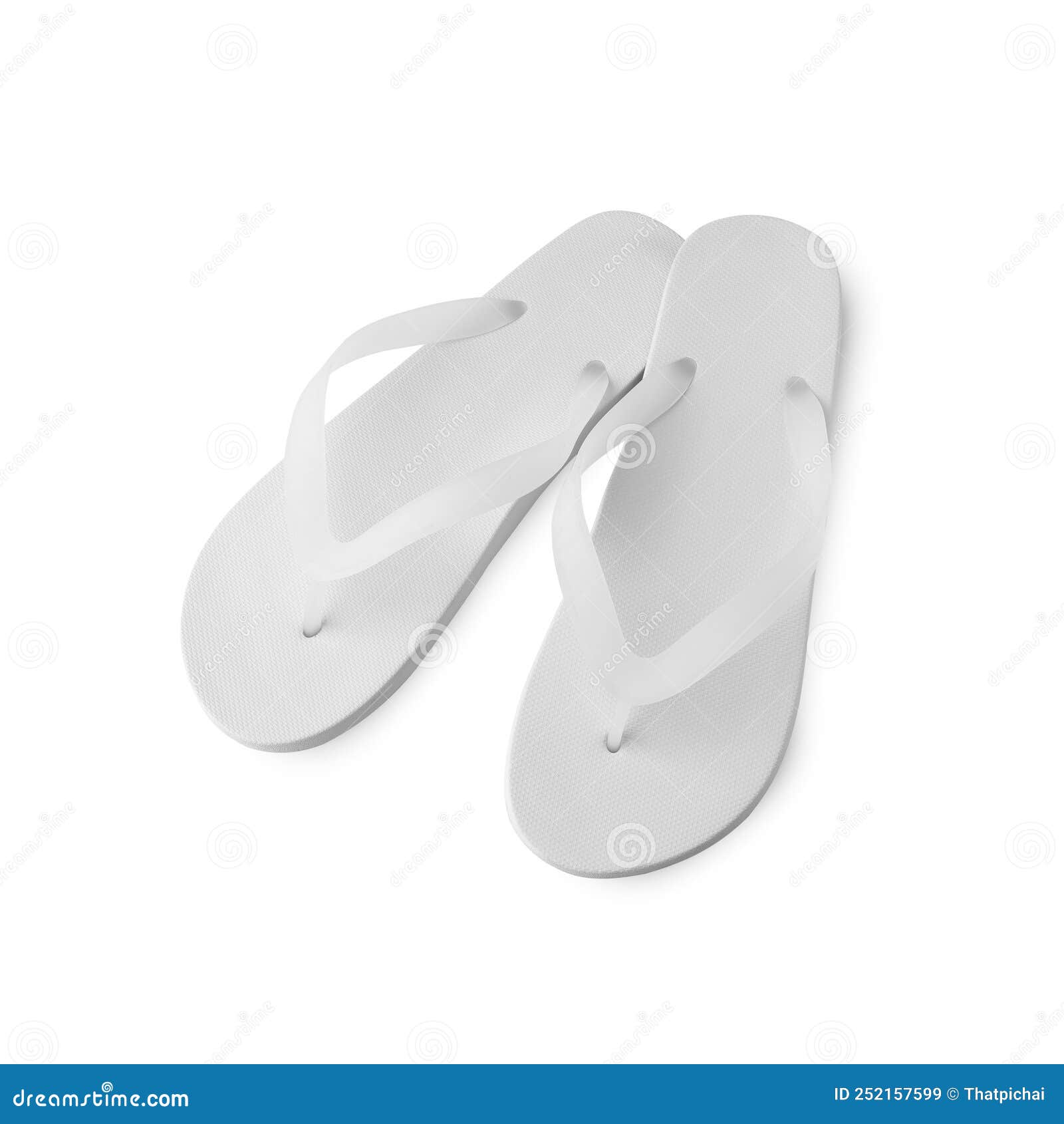 White Flip Flop Sandals Mockup Isolated on White Background with ...