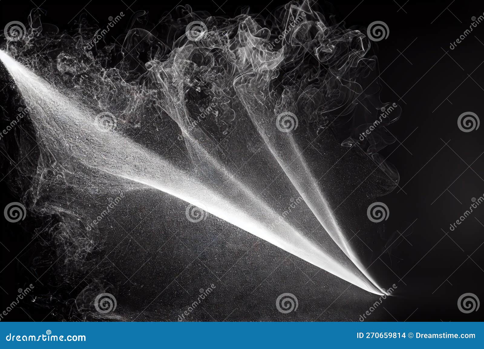 White Float Abstract Lines, Water Droplets Swirl from the Humidifying ...