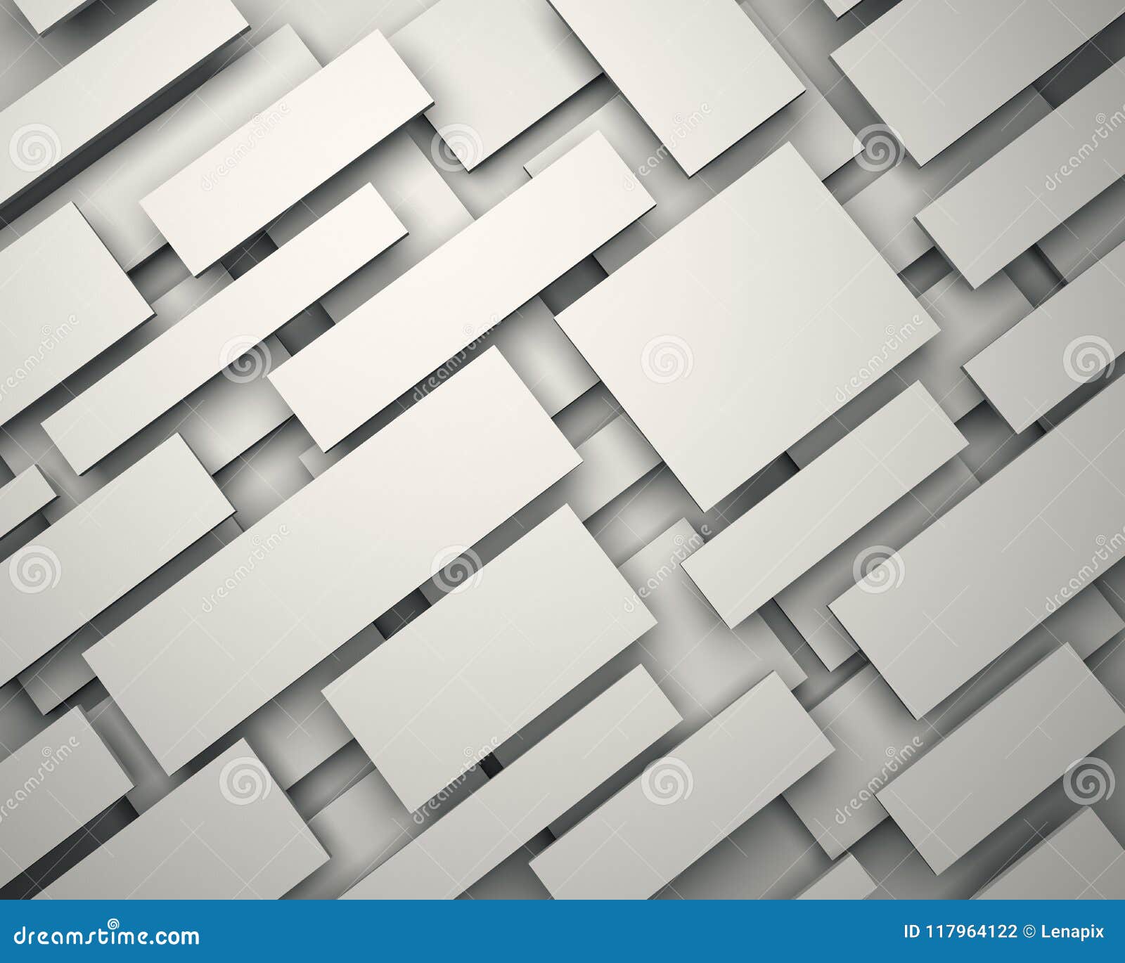 White Floating 3D Panels Background Stock Illustration - Illustration ...