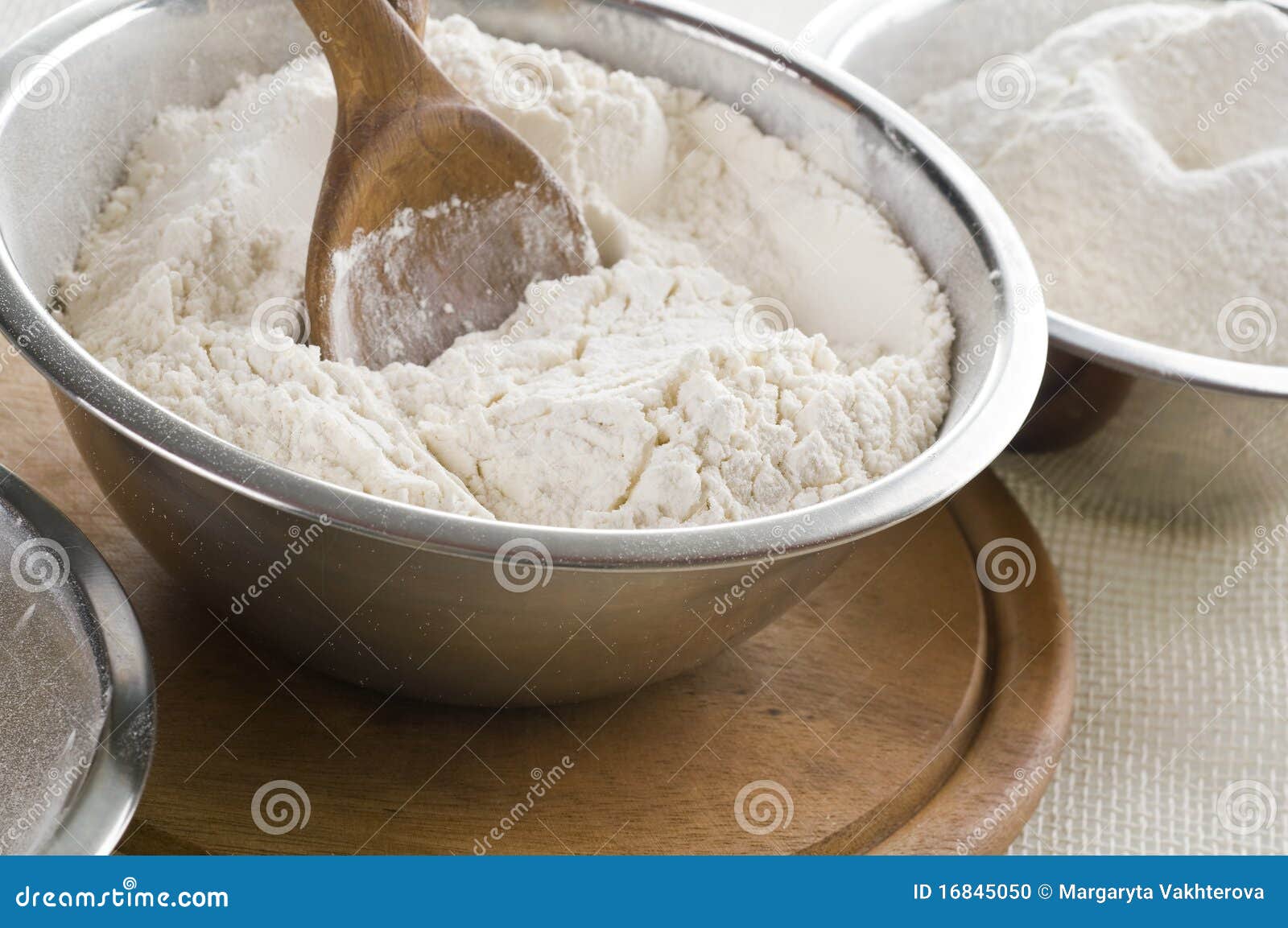 White flour in bowl stock photo. Image of meal, ingredient - 16845050