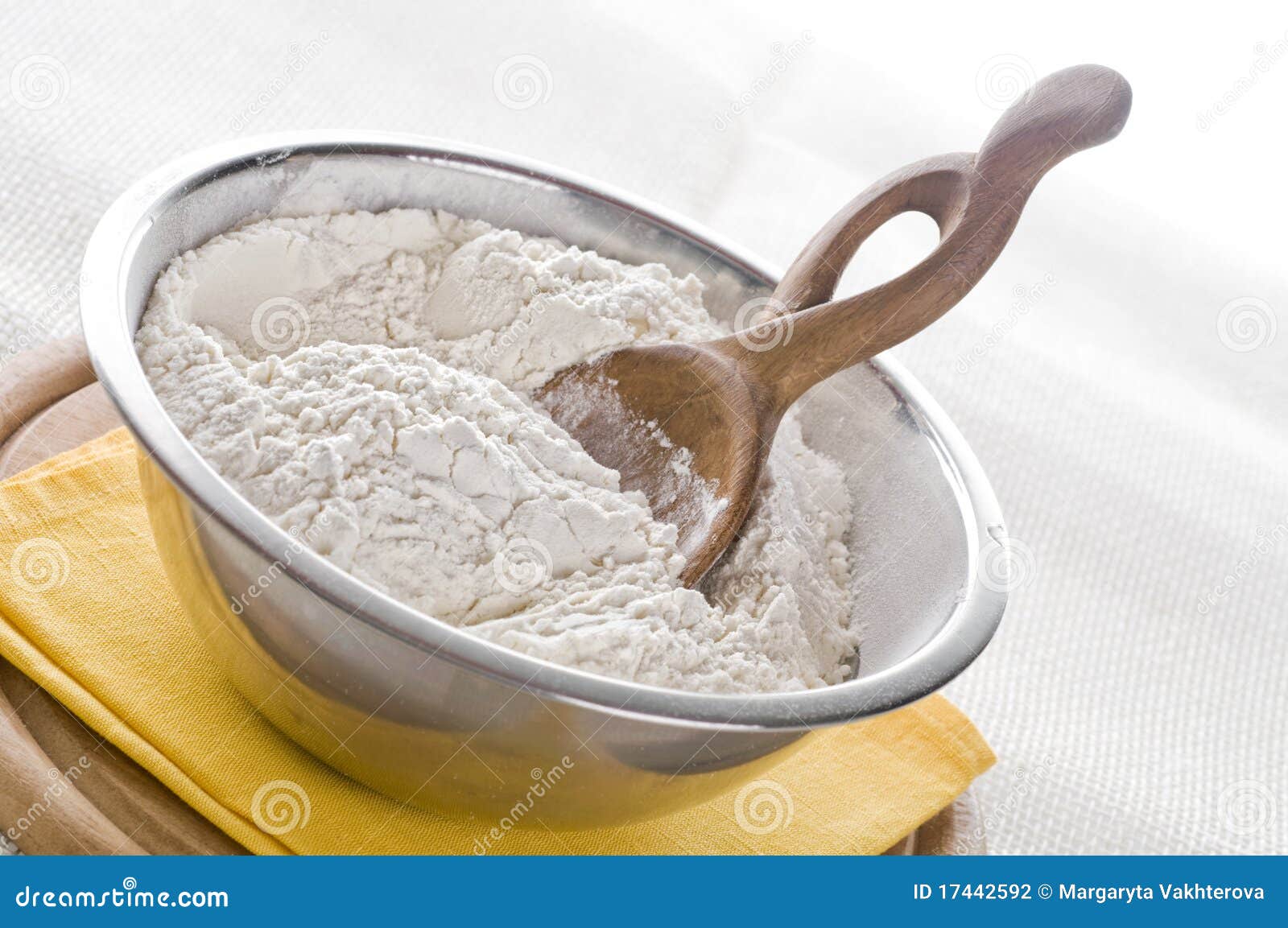 White flour in bowl stock photo. Image of objects, organic - 17442592