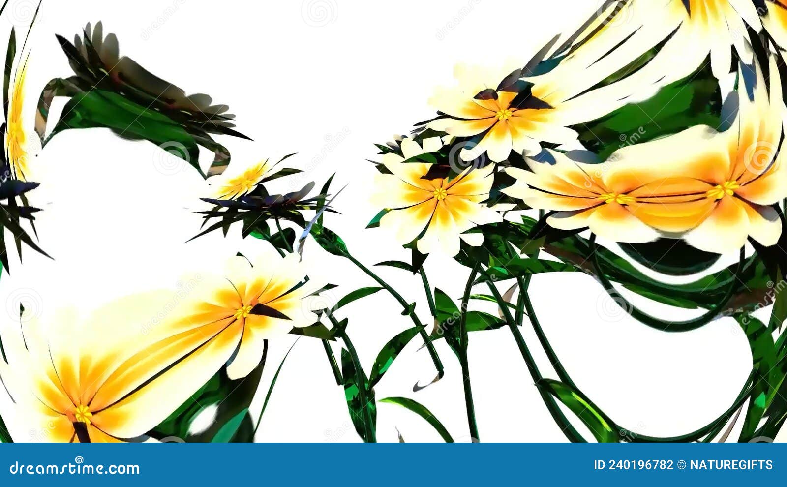 White Flower Botanical Rendering Stock Illustration - Illustration of ...