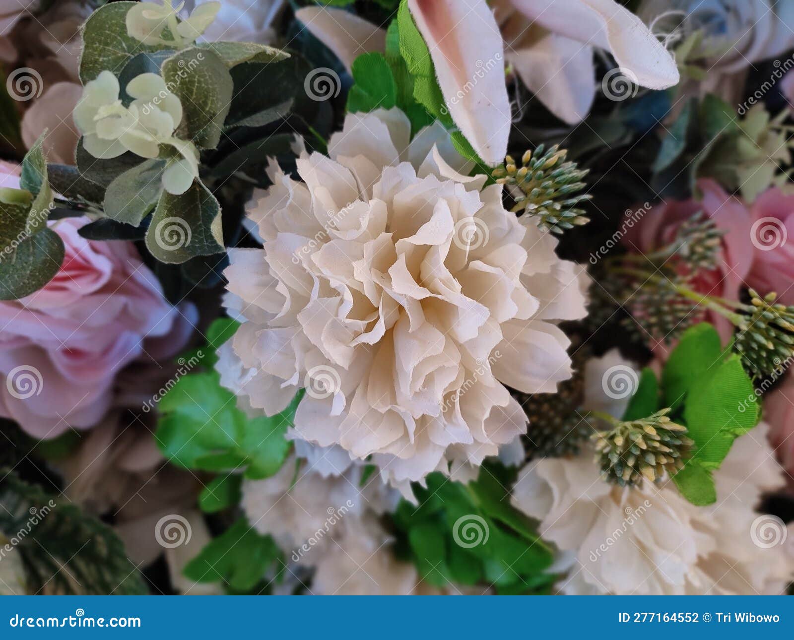 White Flower Decoration on the Wall is Very Beautiful Stock Photo ...