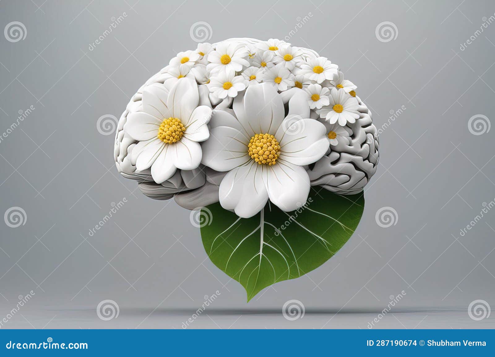 White Flower Head 3 D Render Stock Illustration - Illustration of ...