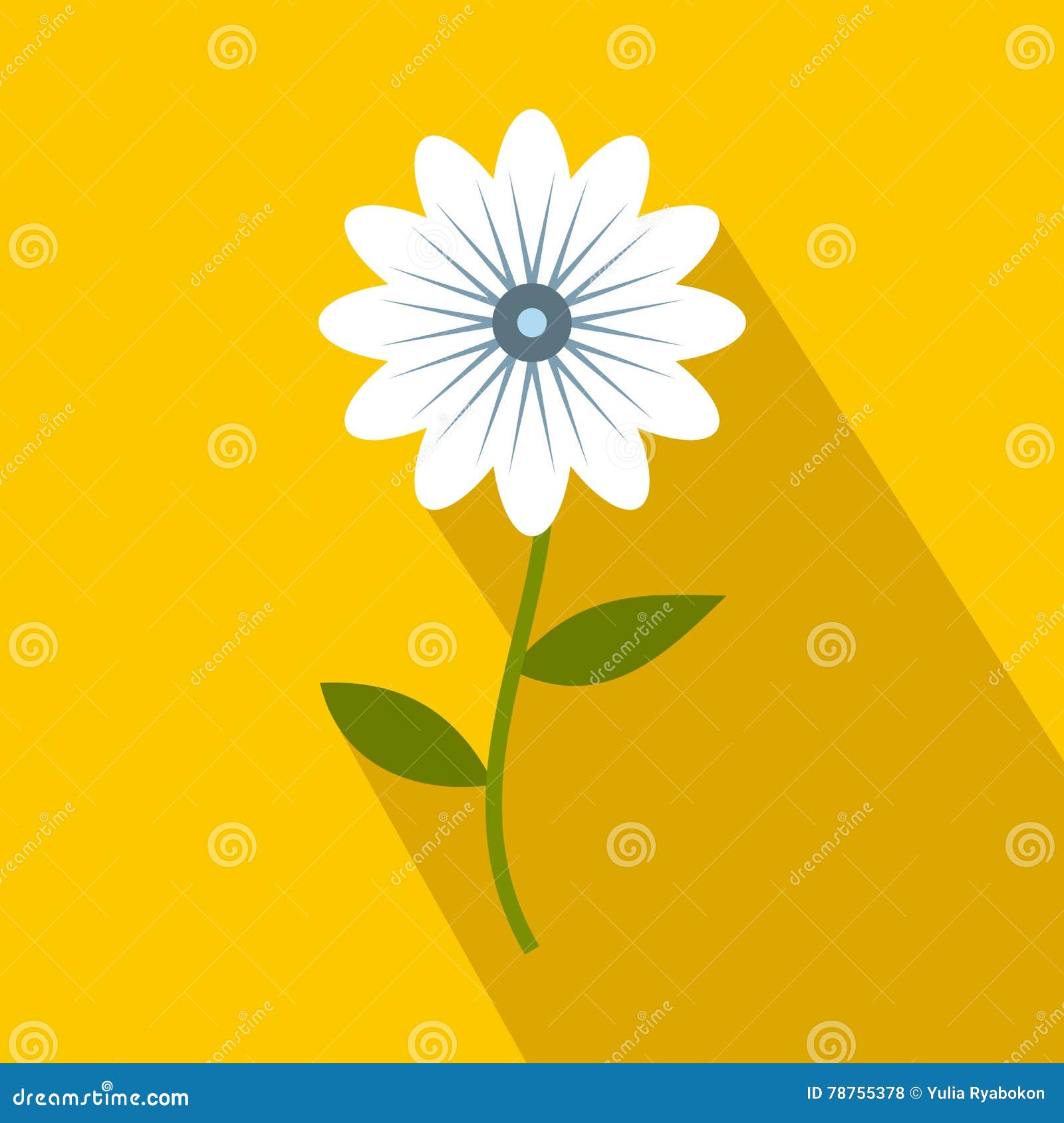 White Flower Icon, Flat Style Stock Vector - Illustration of flora ...